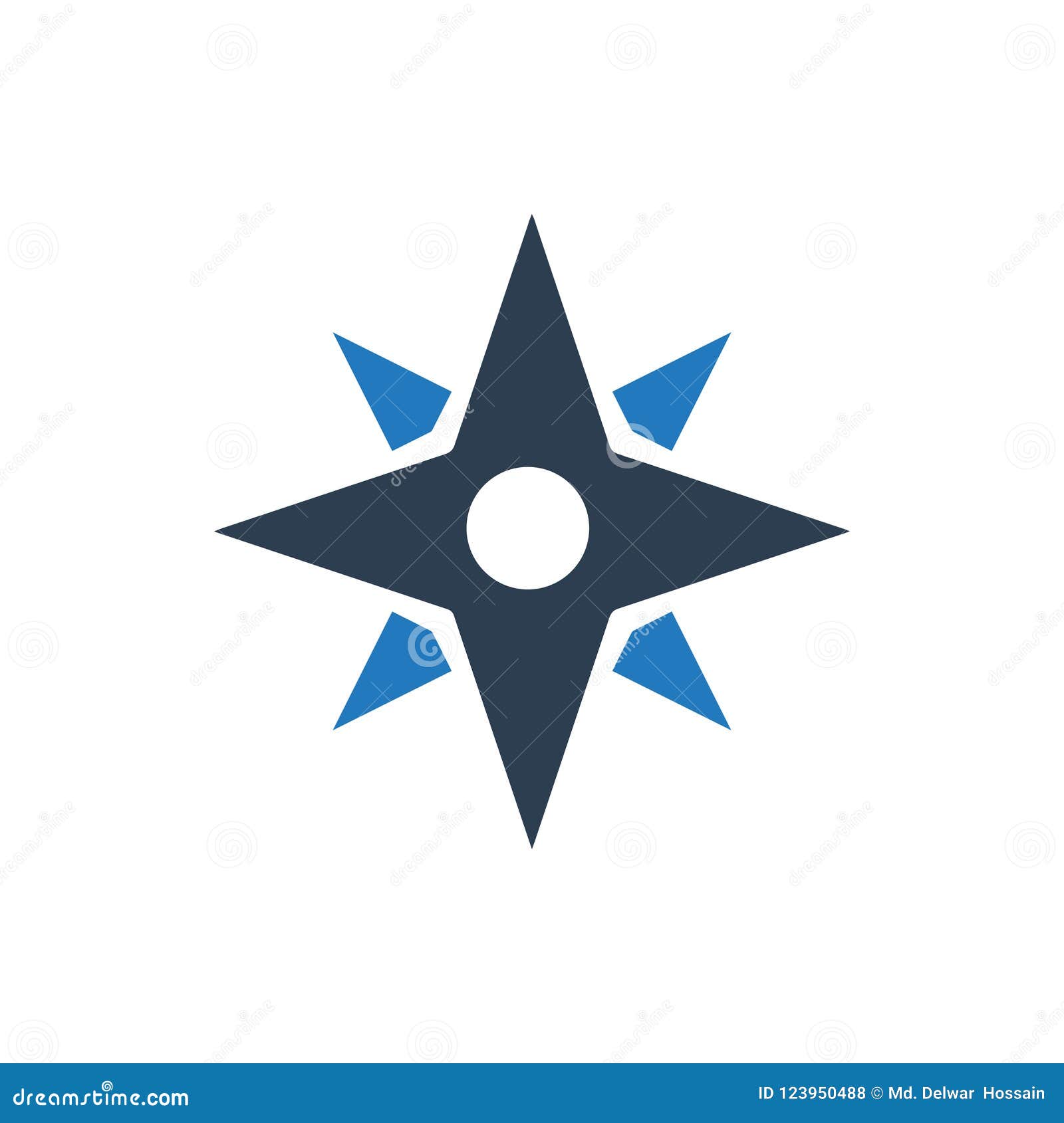 Direction compass icon stock vector. Illustration of earth - 123950488