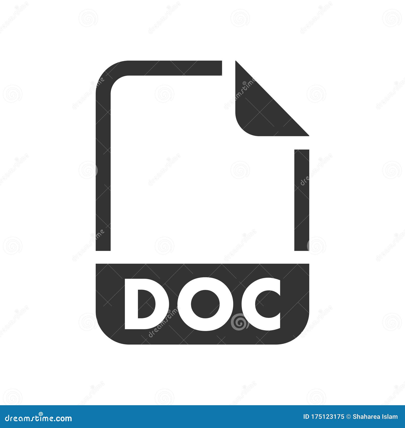 DOC File format icon stock vector. Illustration of format - 175123175