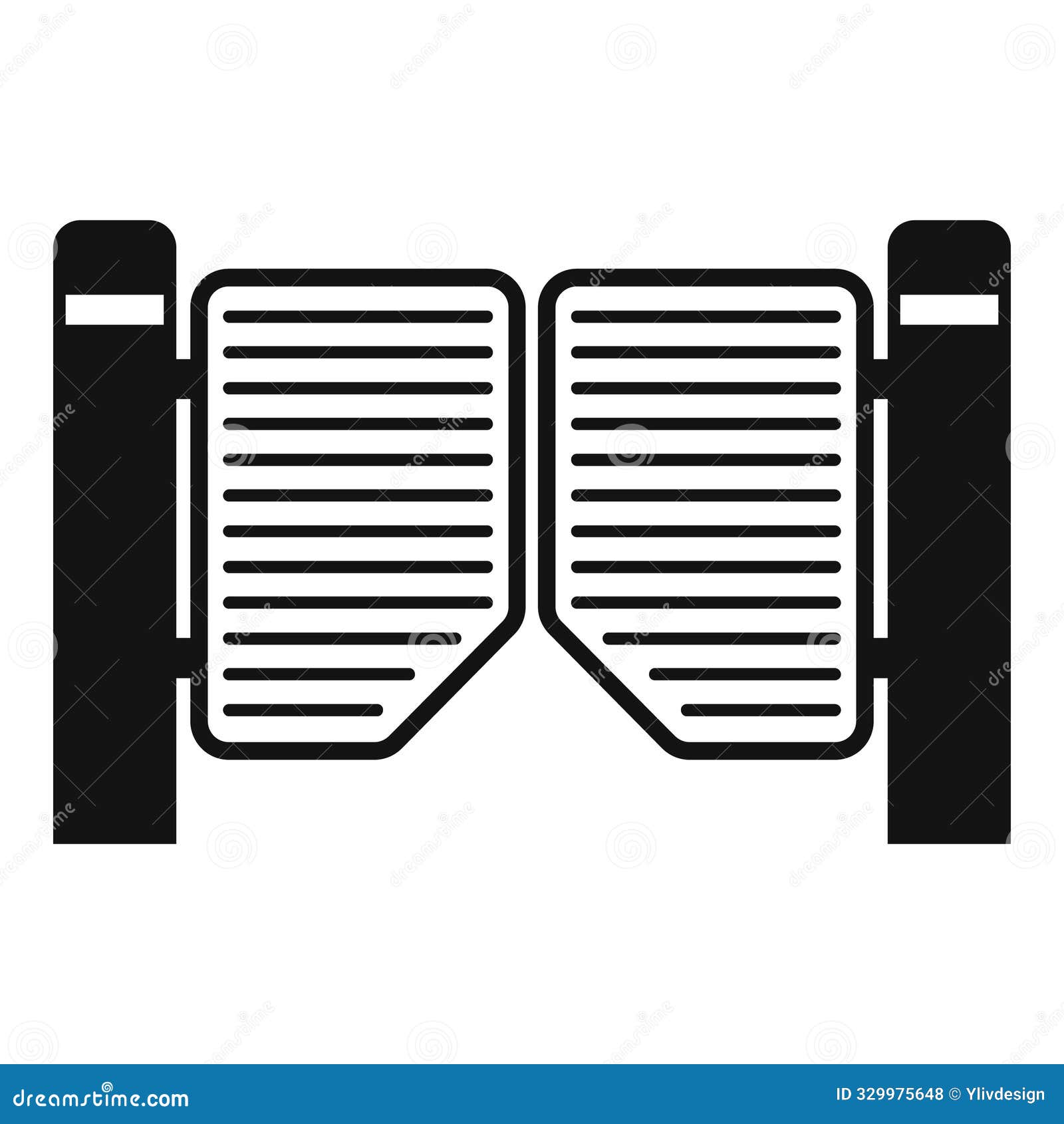 Simple Illustration of a Double Swing Gate with a Rectangular Transom ...