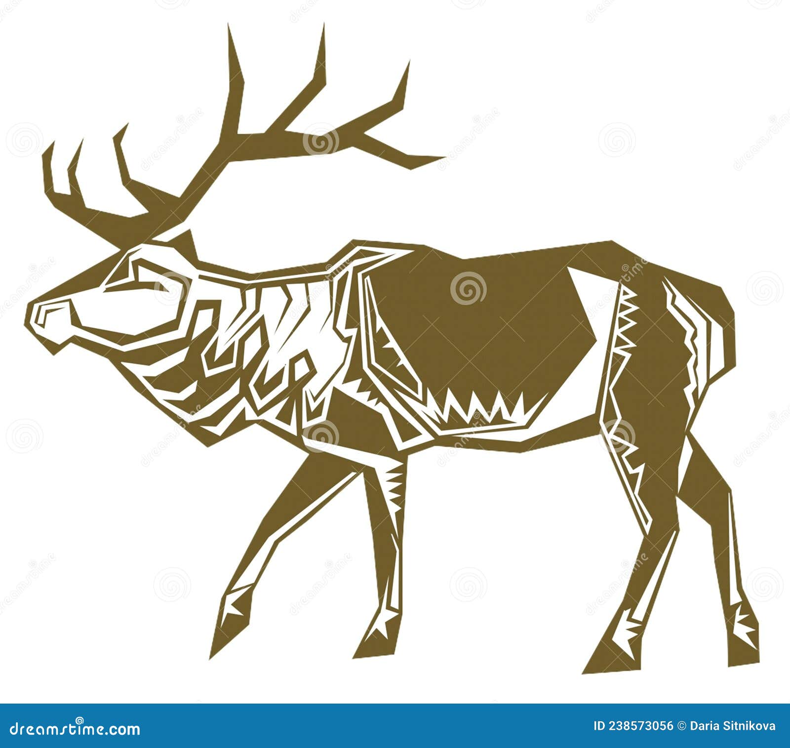 Simple Illustration of an Elk Stock Illustration - Illustration of ...
