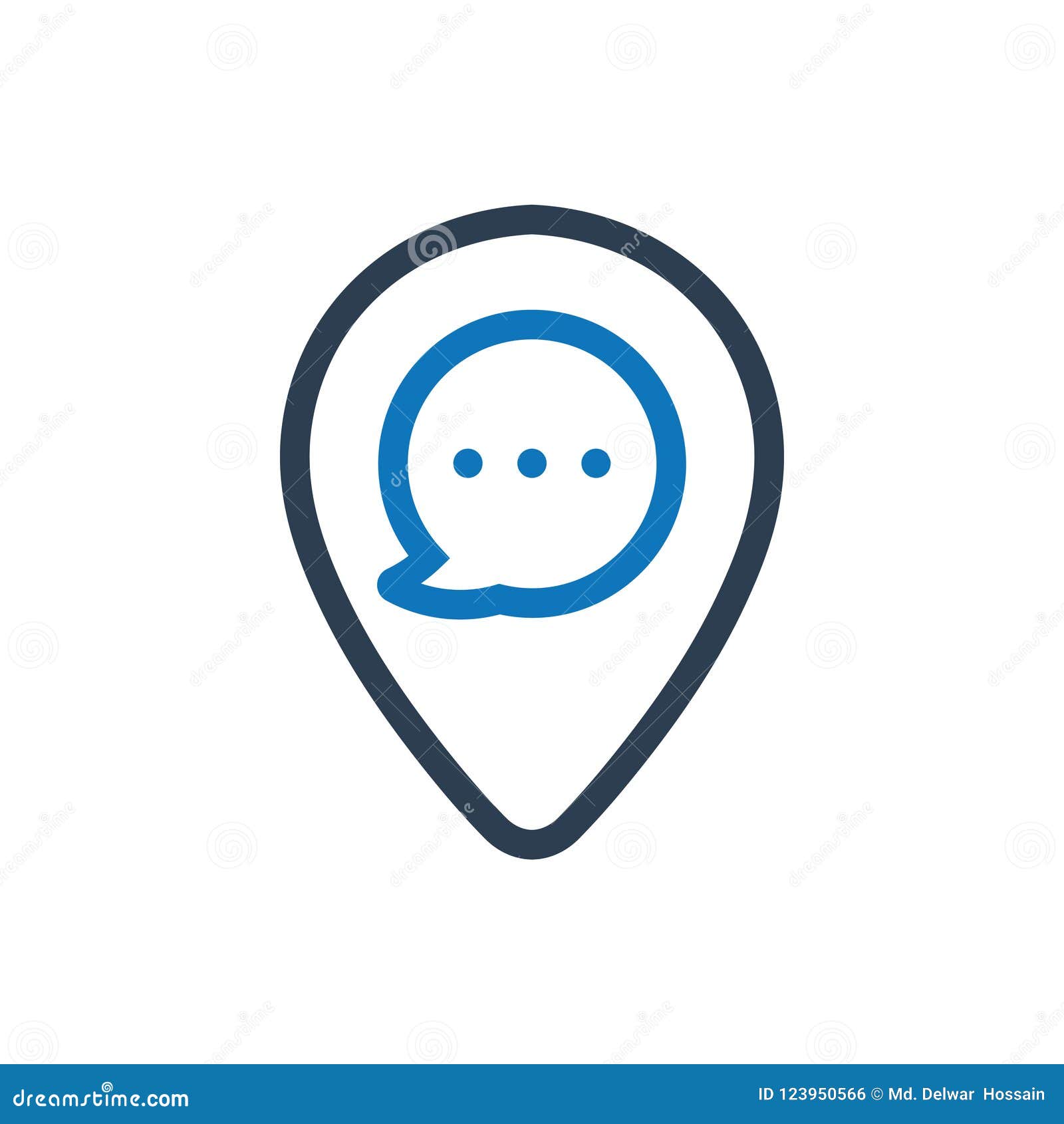 Chat location icon stock vector. Illustration of speech - 123950566