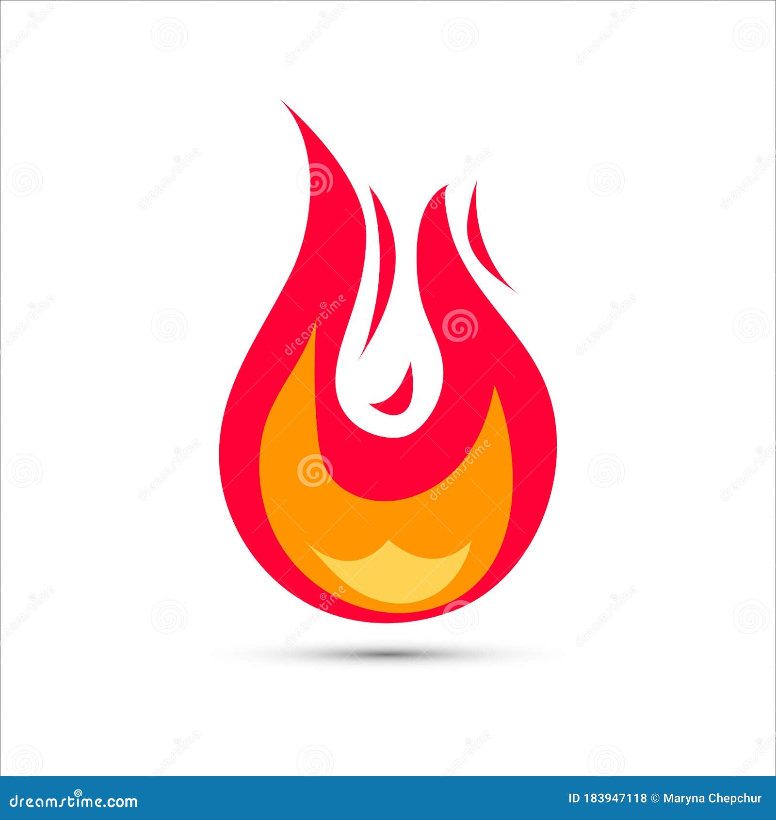 Simple Illustration of Fire in Flat Style. Fire Flame Vector ...