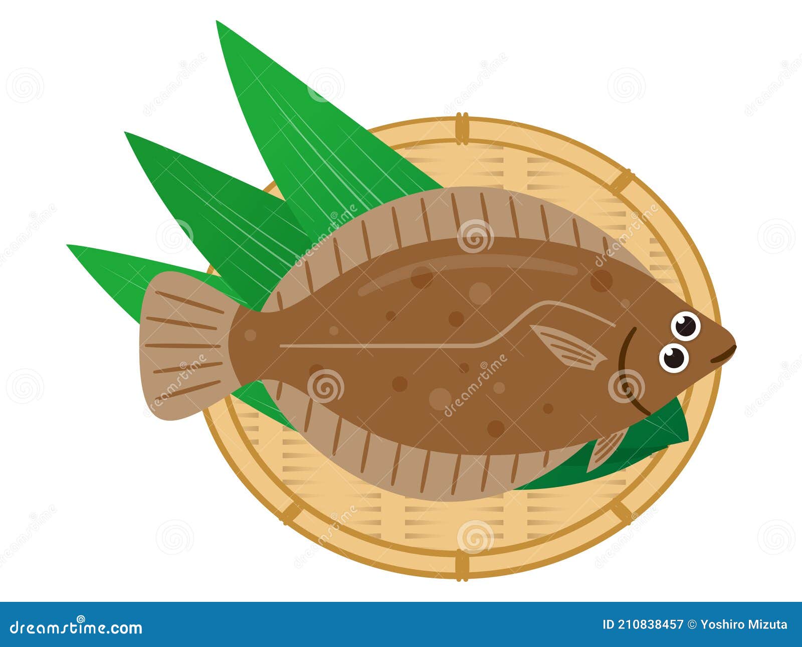 Simple Illustration of Fresh Fish Flatfish Stock Vector - Illustration ...