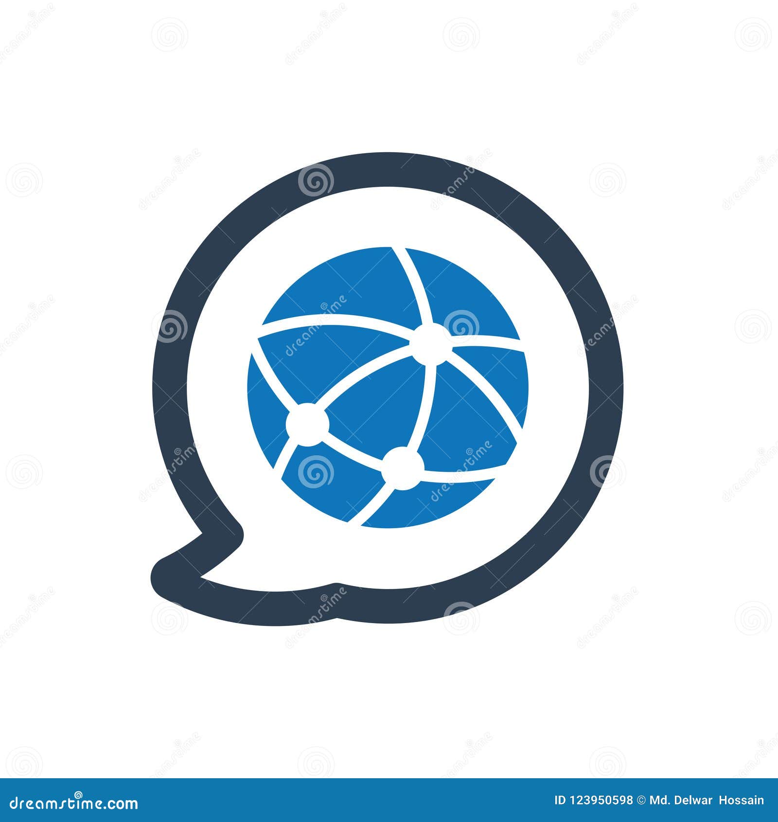 Global communication icon stock vector. Illustration of message - 123950598