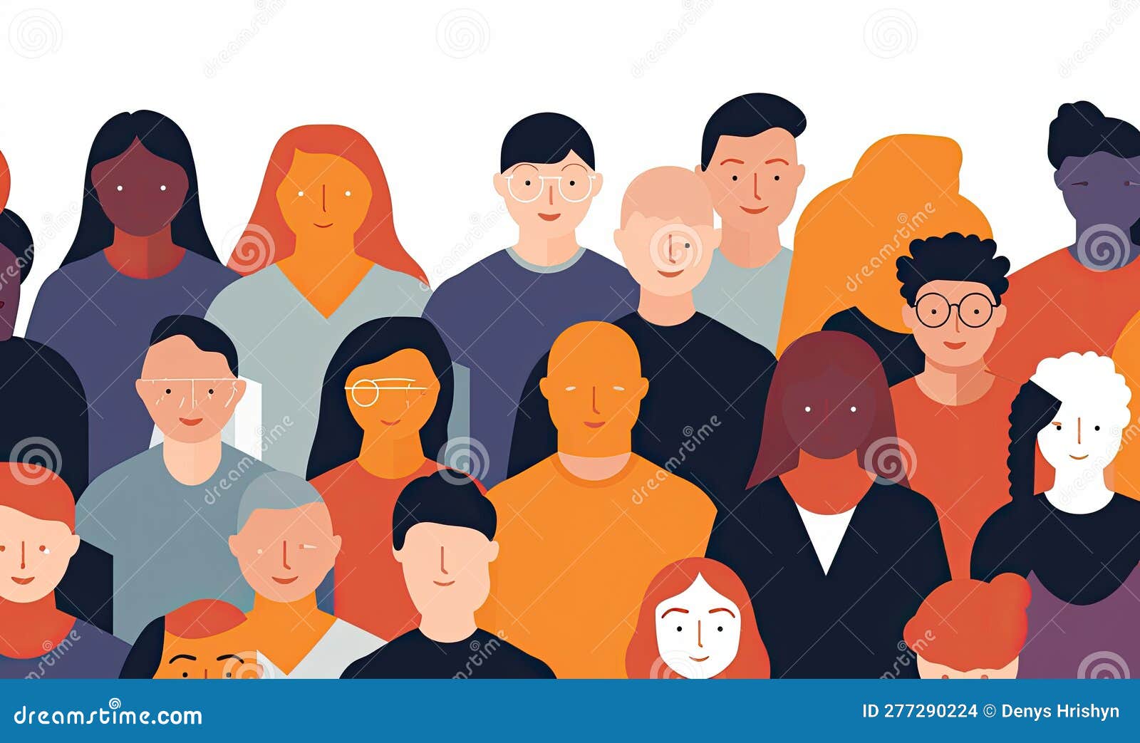 Simple Illustration of Group of People Walking Together Creating Using ...