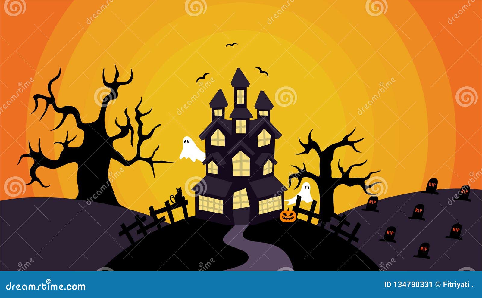 Simple Illustration of Halloween House by Pitripiter Stock Vector ...