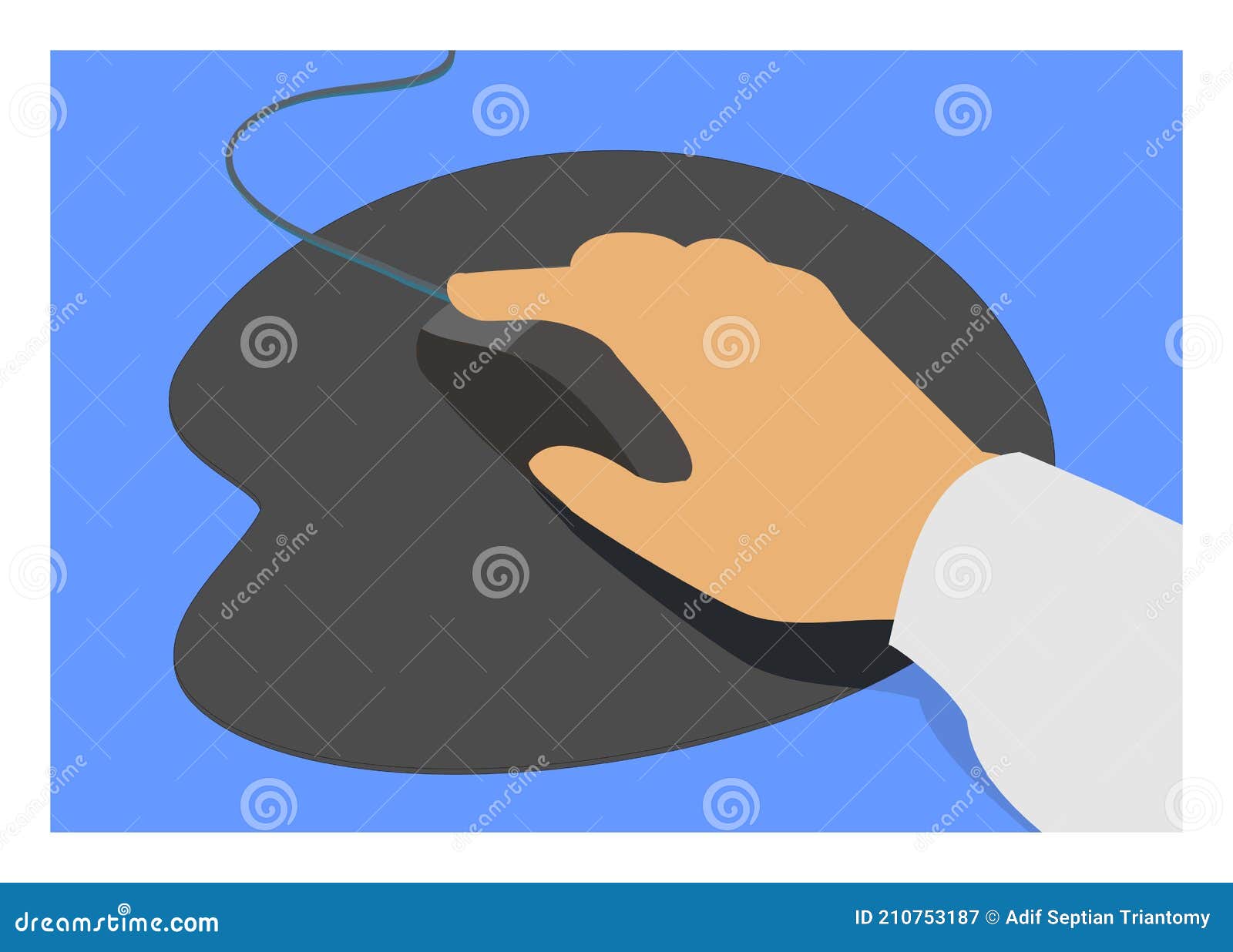 Hand Holding Mouse. Simple Flat Illustration Stock Vector ...