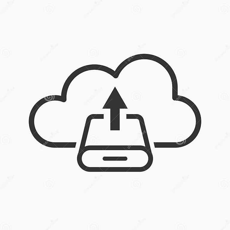 Simple Illustration Icon Backup Symbol with Upload Storage Data. UI ...