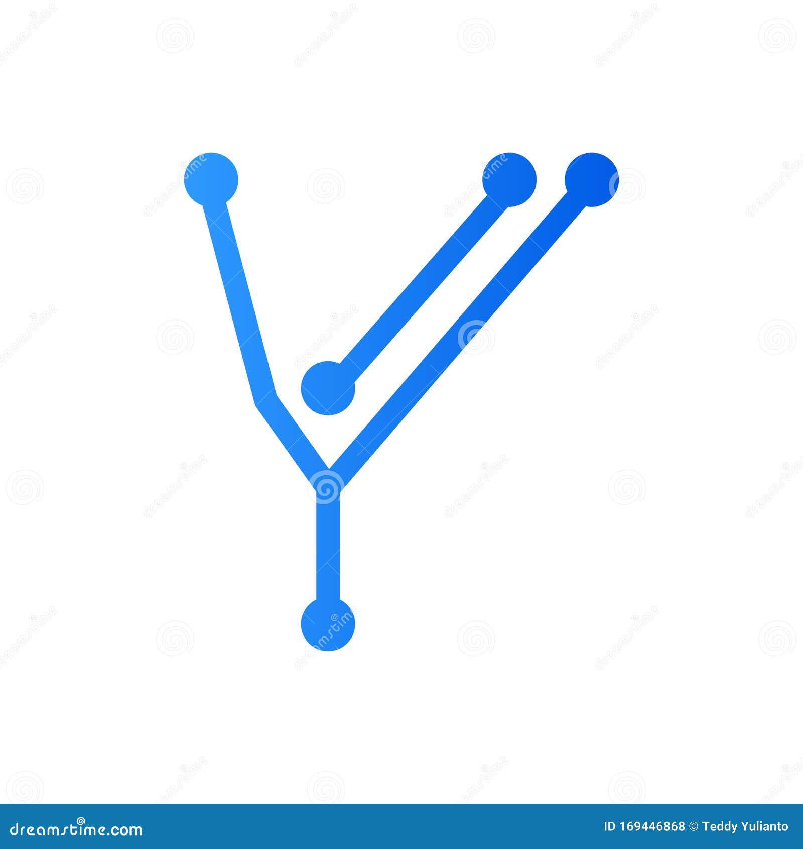 Initial circuit Y logo stock vector. Illustration of board - 169446868
