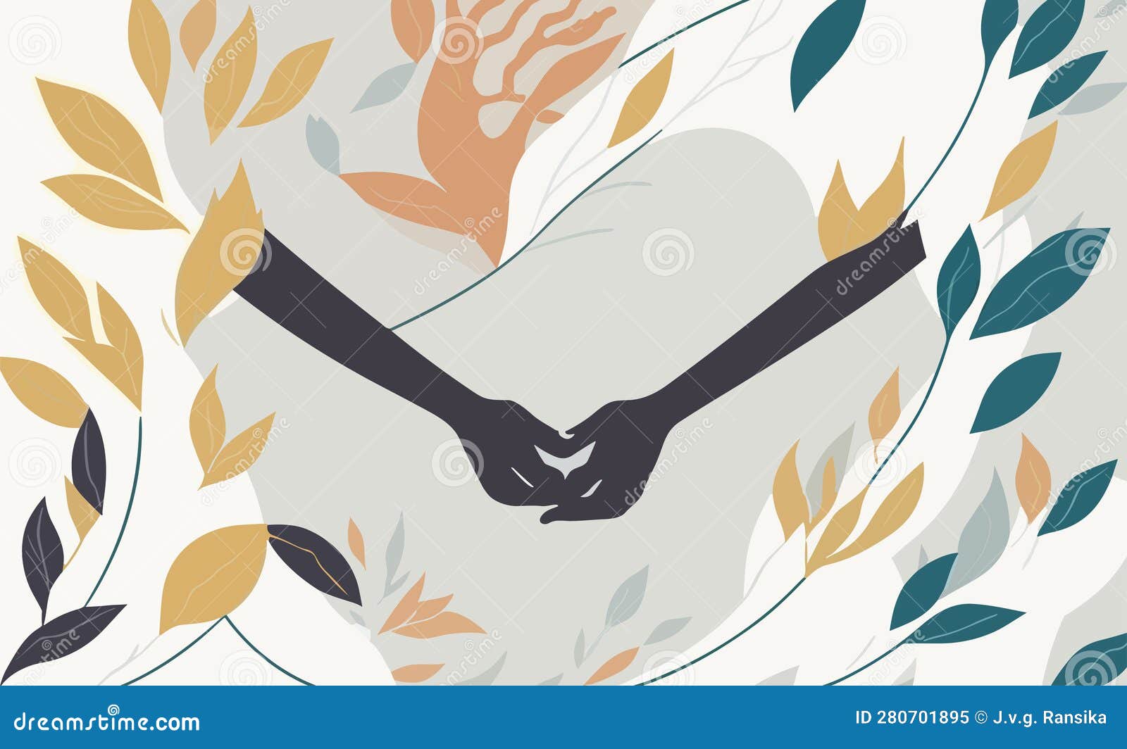 Simple Illustration of Intertwined Hands, Symbolizing Unity and Love ...