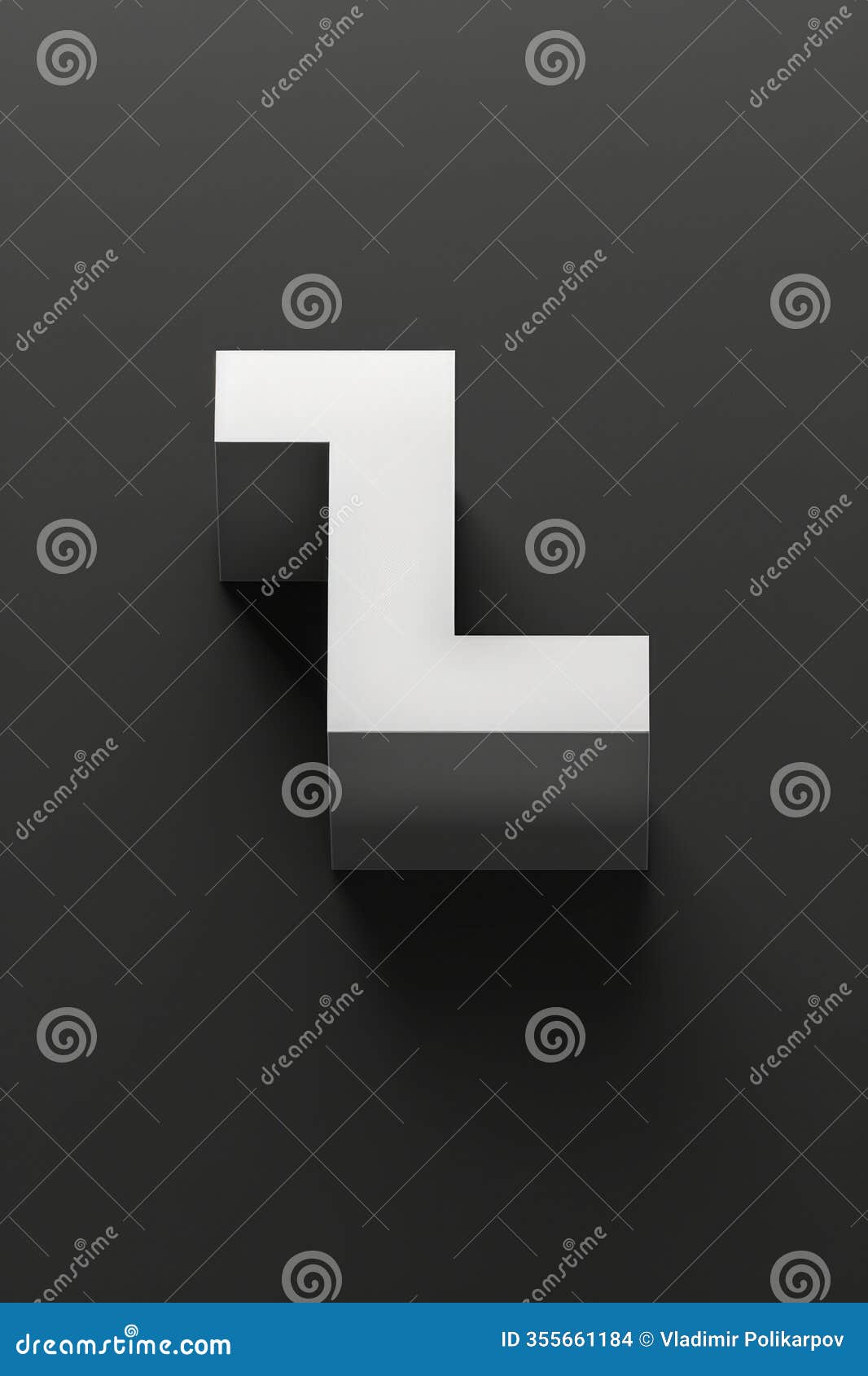 A Simple Illustration of an L-shaped Object in White Against a Black ...
