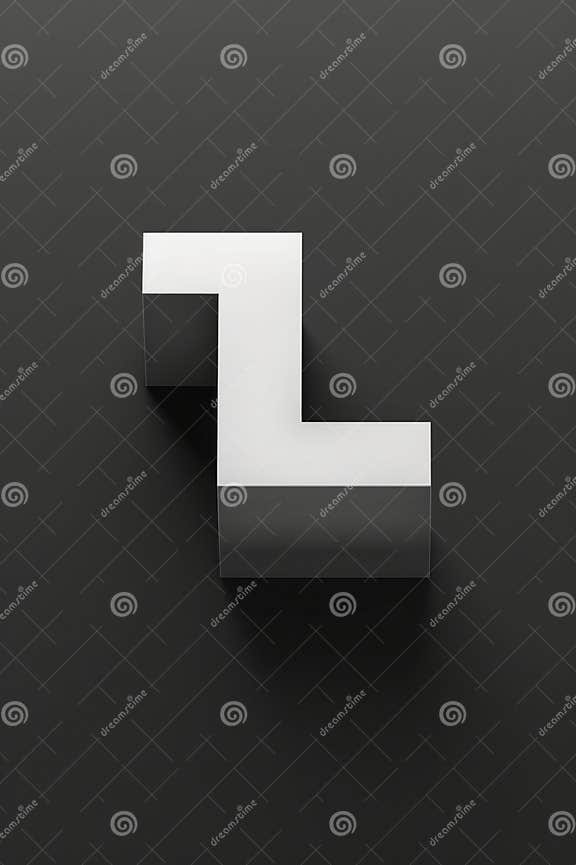 A Simple Illustration of an L-shaped Object in White Against a Black ...