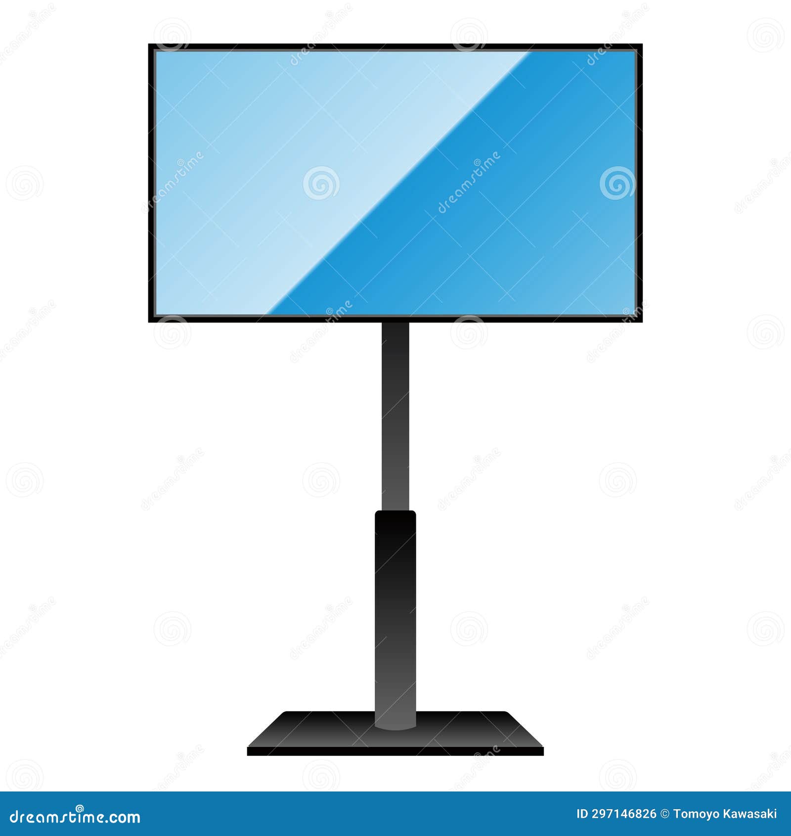 Simple Illustration _ Large TV, Stand Stock Illustration - Illustration ...