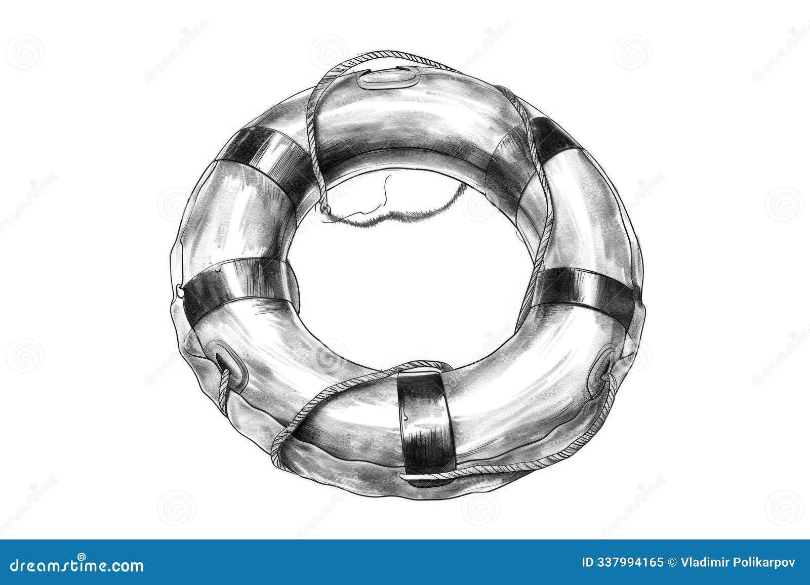 A Simple Illustration of a Life Preserver in Monochrome Colors Stock ...