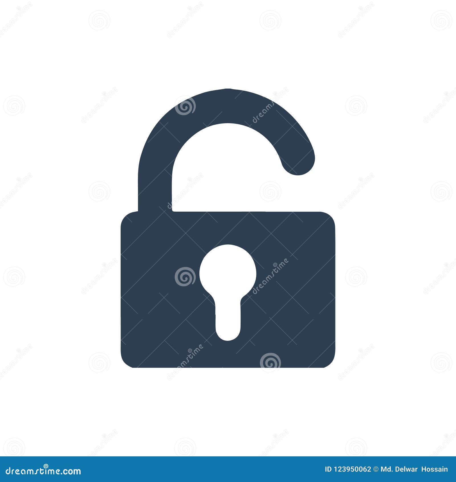 Unlock icon stock vector. Illustration of rnsigns, secure - 123950062