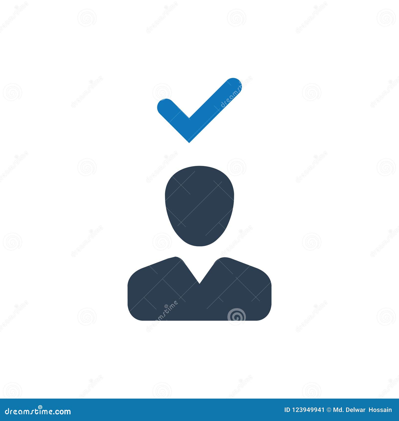 Man check icon stock vector. Illustration of leader - 123949941