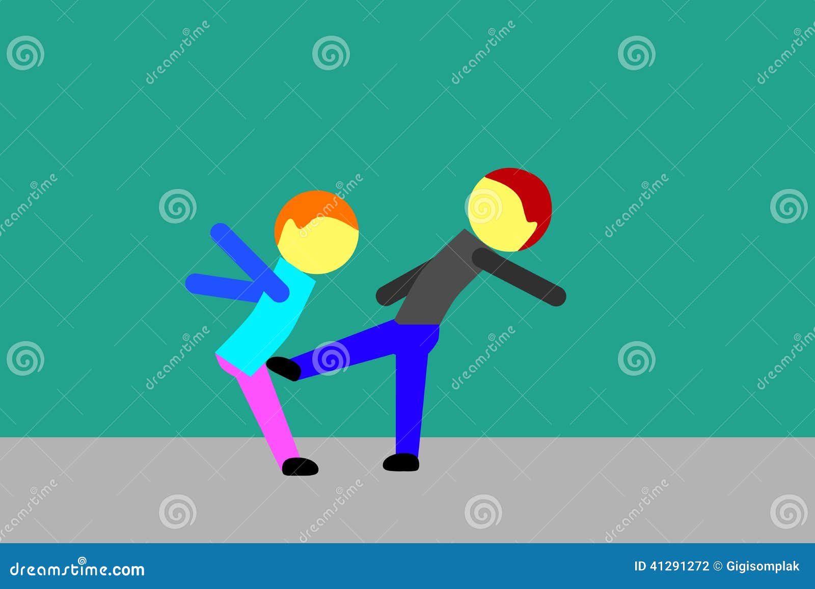 Simple Illustration, Man Fight with Other Man Stock Vector ...