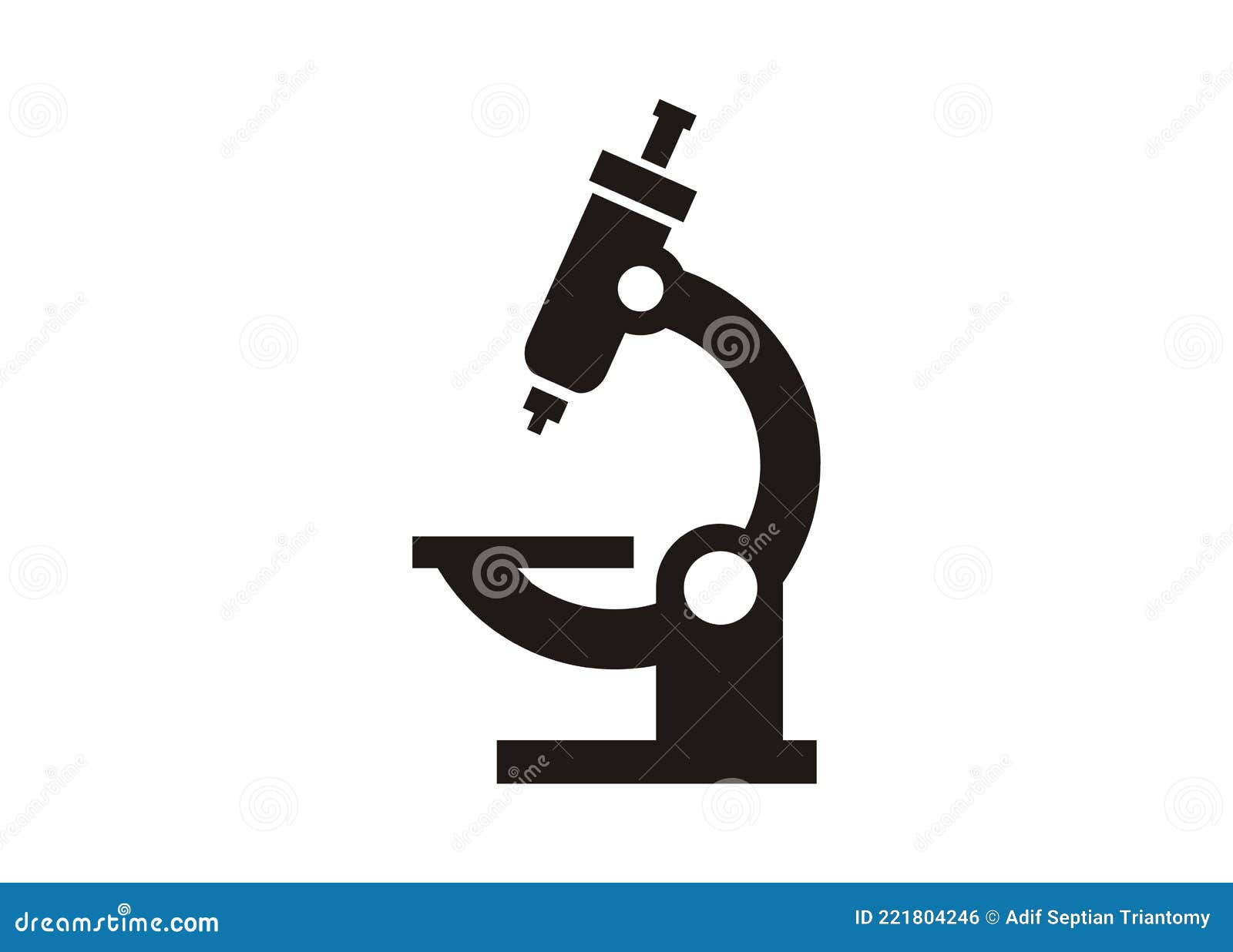 Microscope. Simple Illustration in Black and White Stock Vector ...