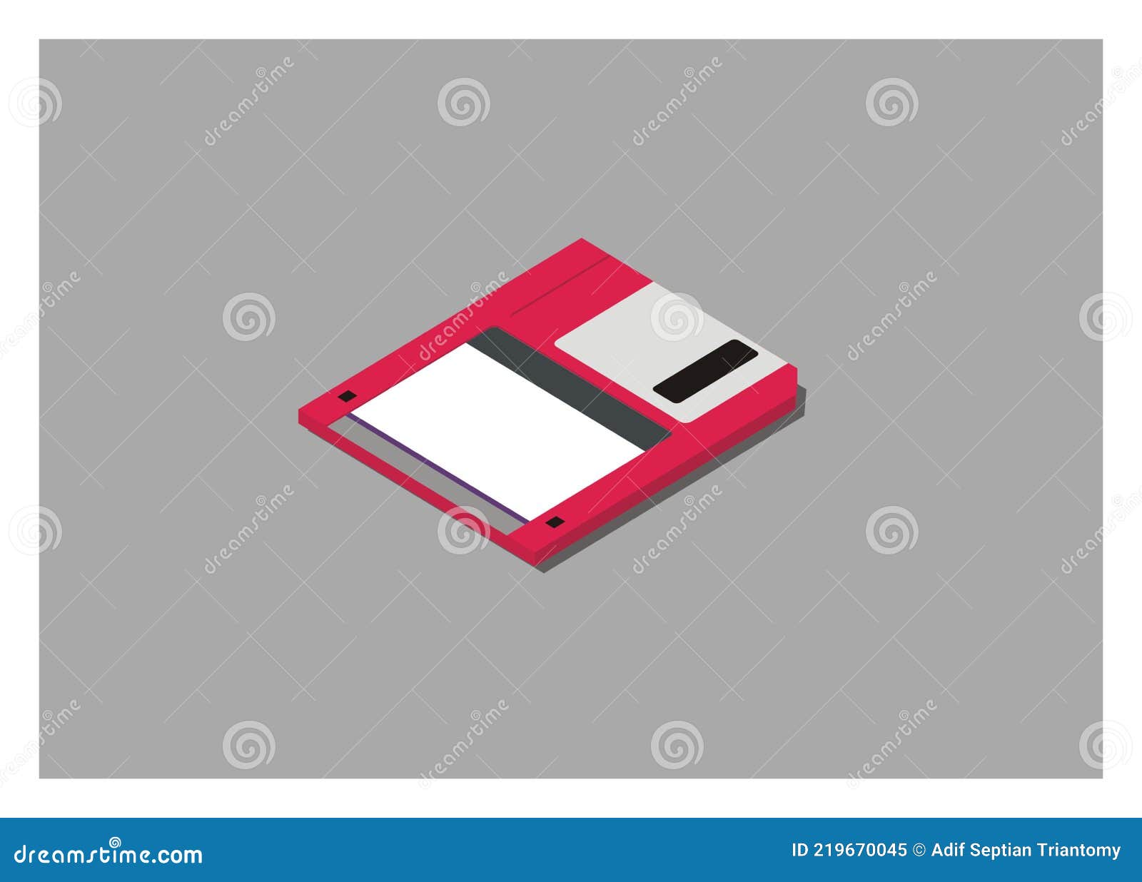 Old Computer Disk in Isometric View. Simple Flat Illustration. Stock ...