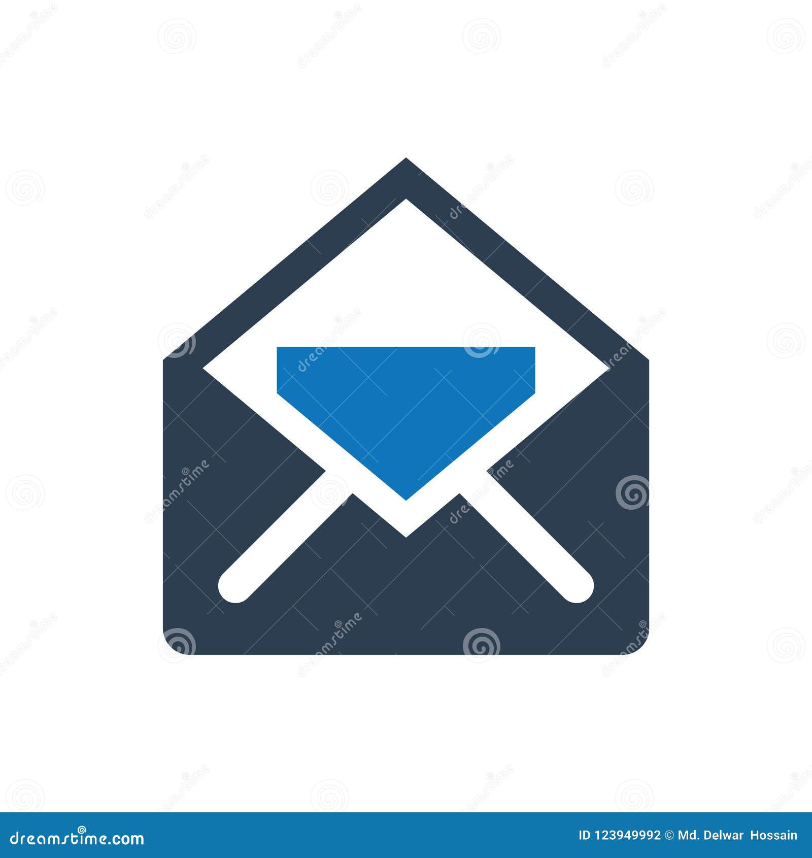 Open message icon stock vector. Illustration of symbol - 123949992