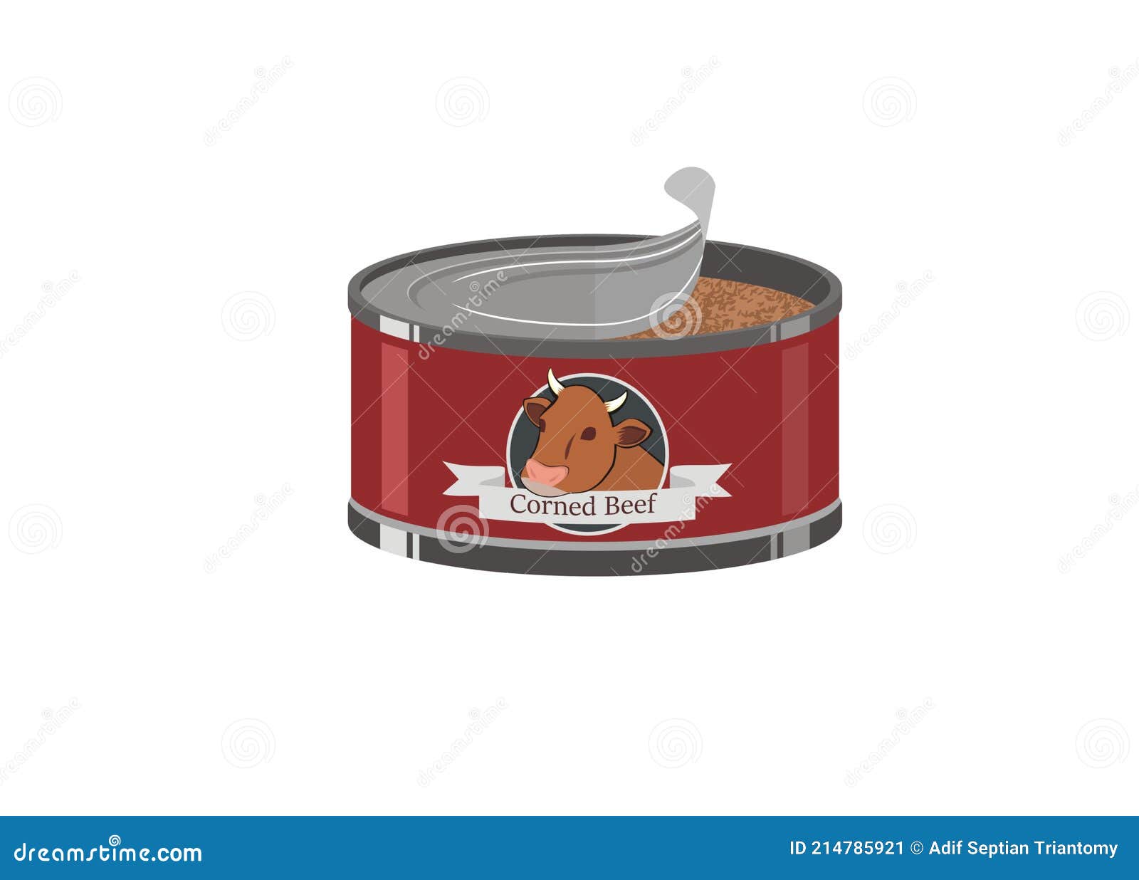 Opened Corned Beef Can. Simple Flat Illustration. Stock Vector ...