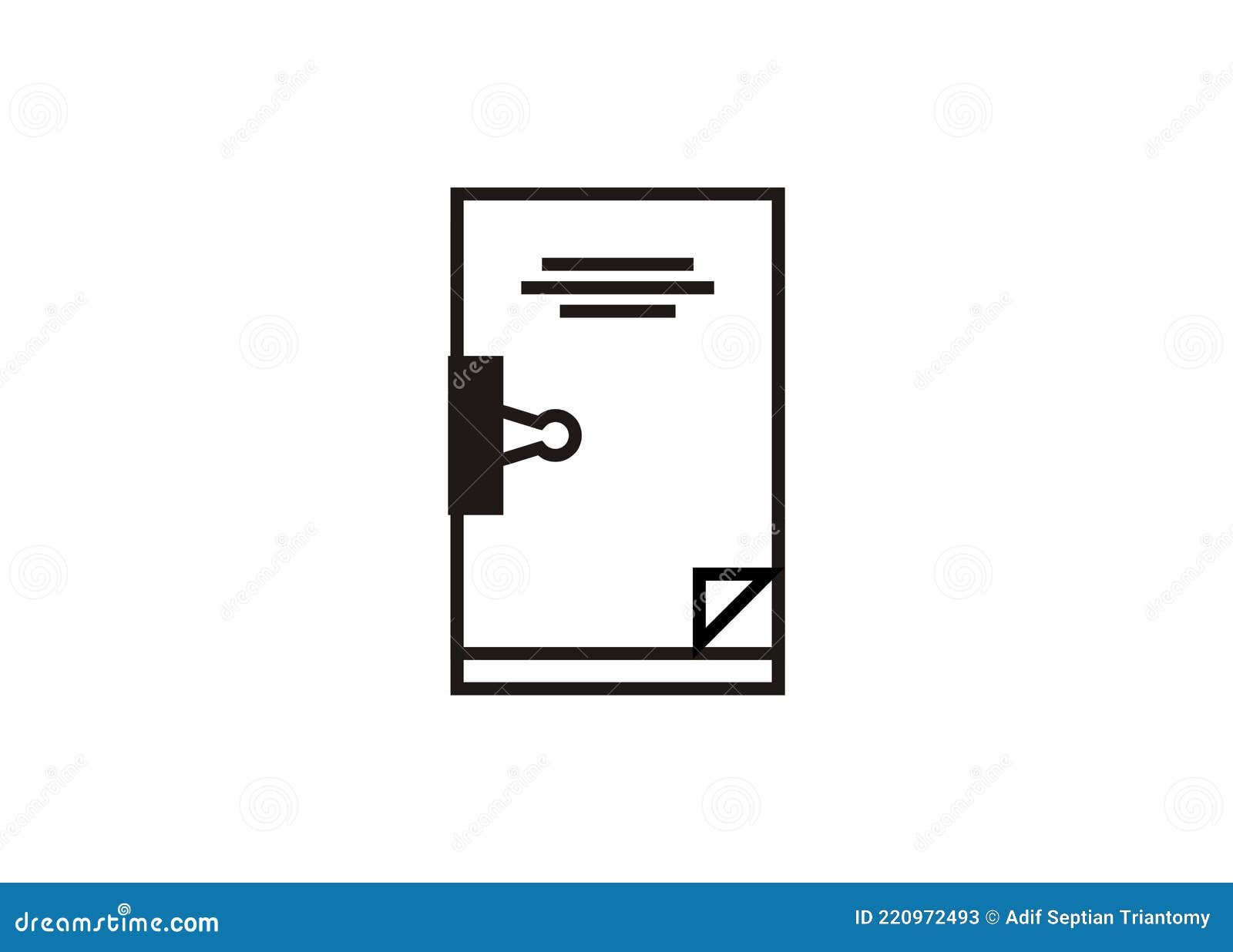 Bundle of Paper Draft. Simple Illustration in Black and White. Stock ...