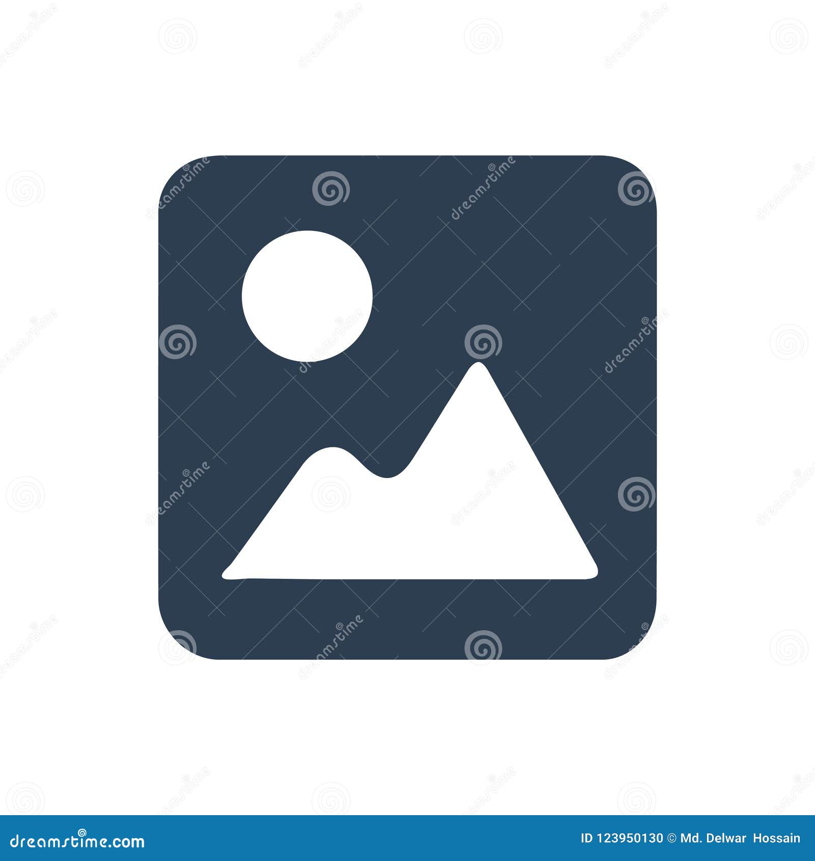 Picture Frame Icon stock vector. Illustration of landscape - 123950130