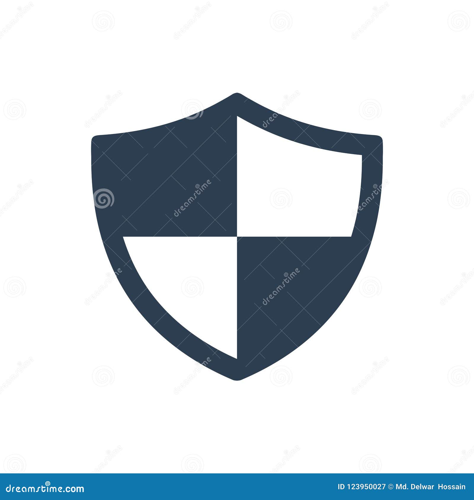 Protection shield icon stock vector. Illustration of secure - 123950027
