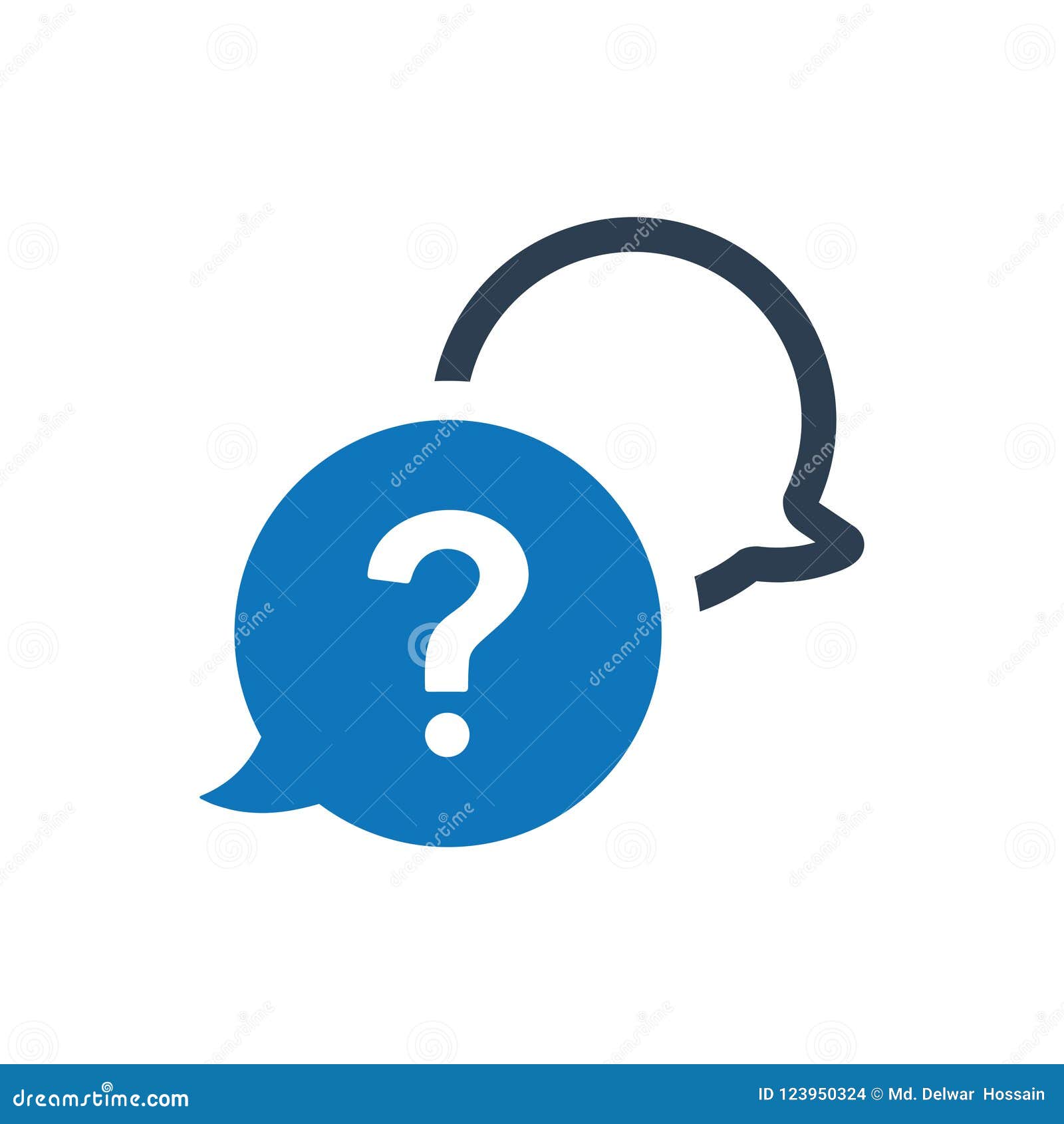 Question and answer icon stock vector. Illustration of question - 123950324