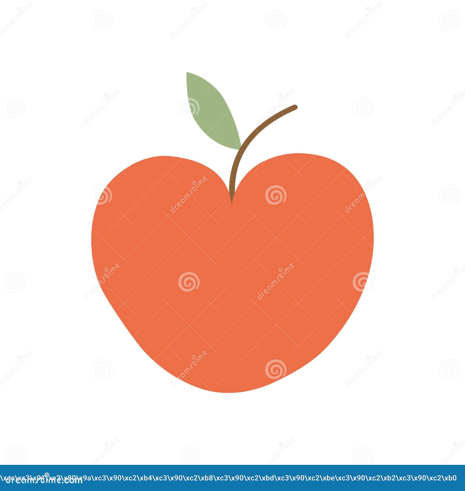 Simple Illustration of a Red Apple in a Flat Style Stock Vector ...