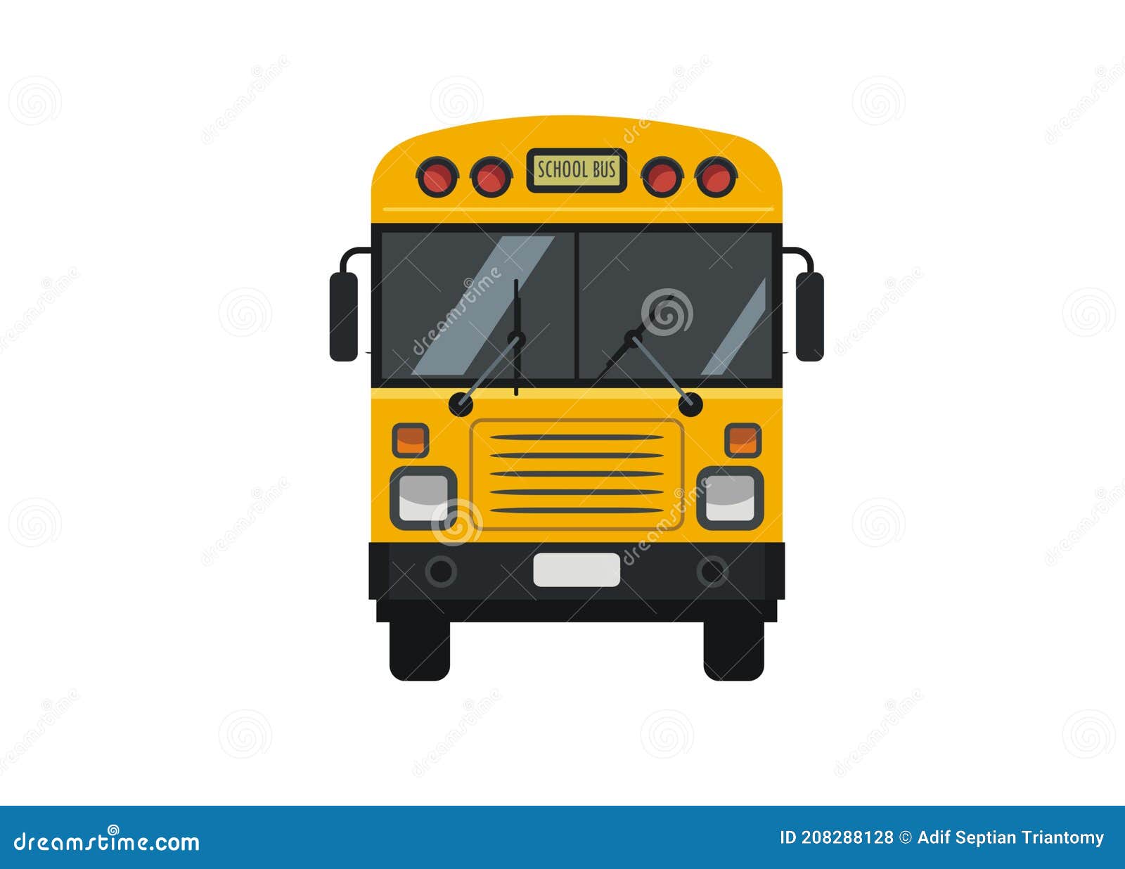 School Bus Front View. Simple Illustration Stock Vector - Illustration ...