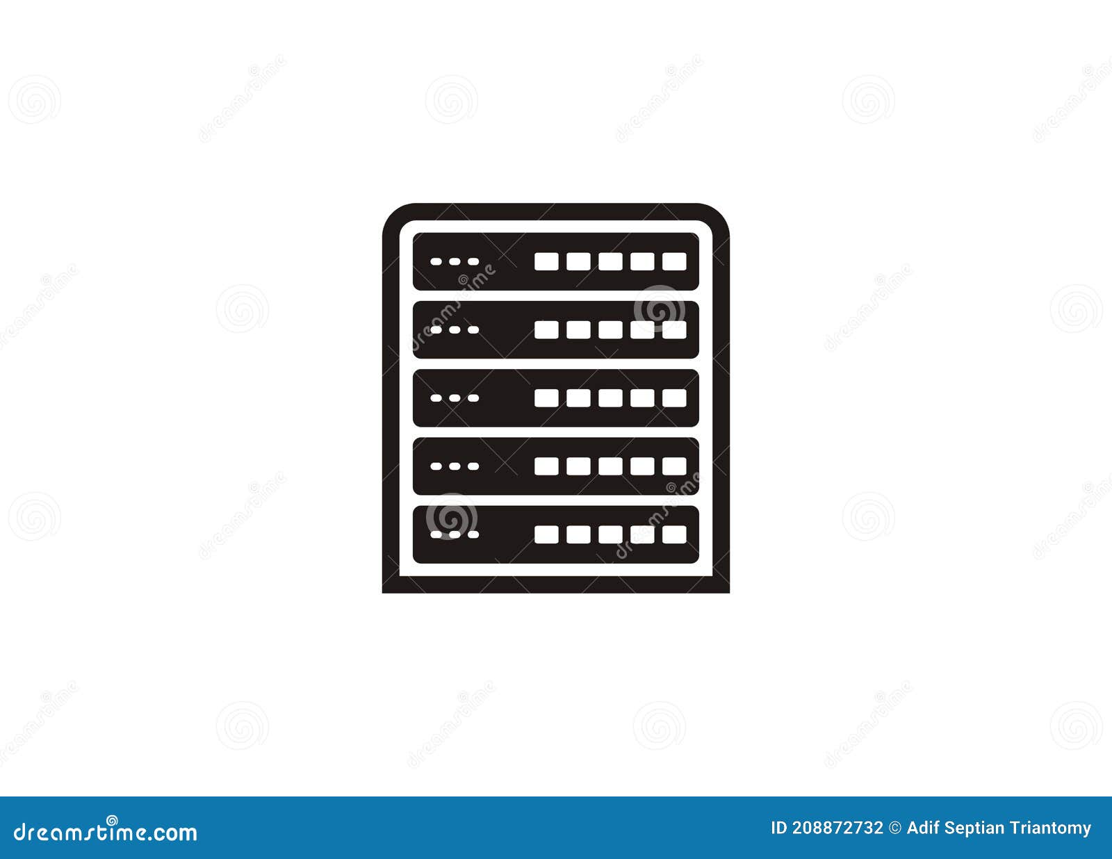 Server Rack. Simple Illustration in Black and White. Stock Vector ...
