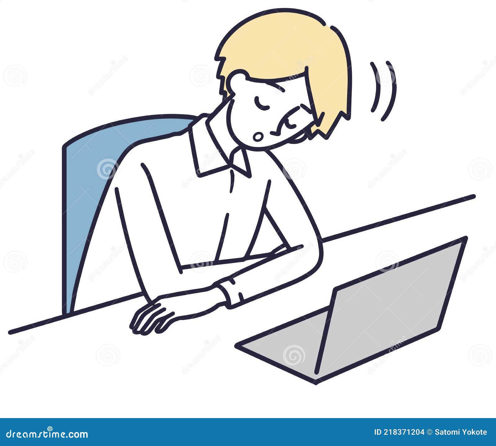 Slacking At Work Vector Cartoon Illustration | CartoonDealer.com #146474495