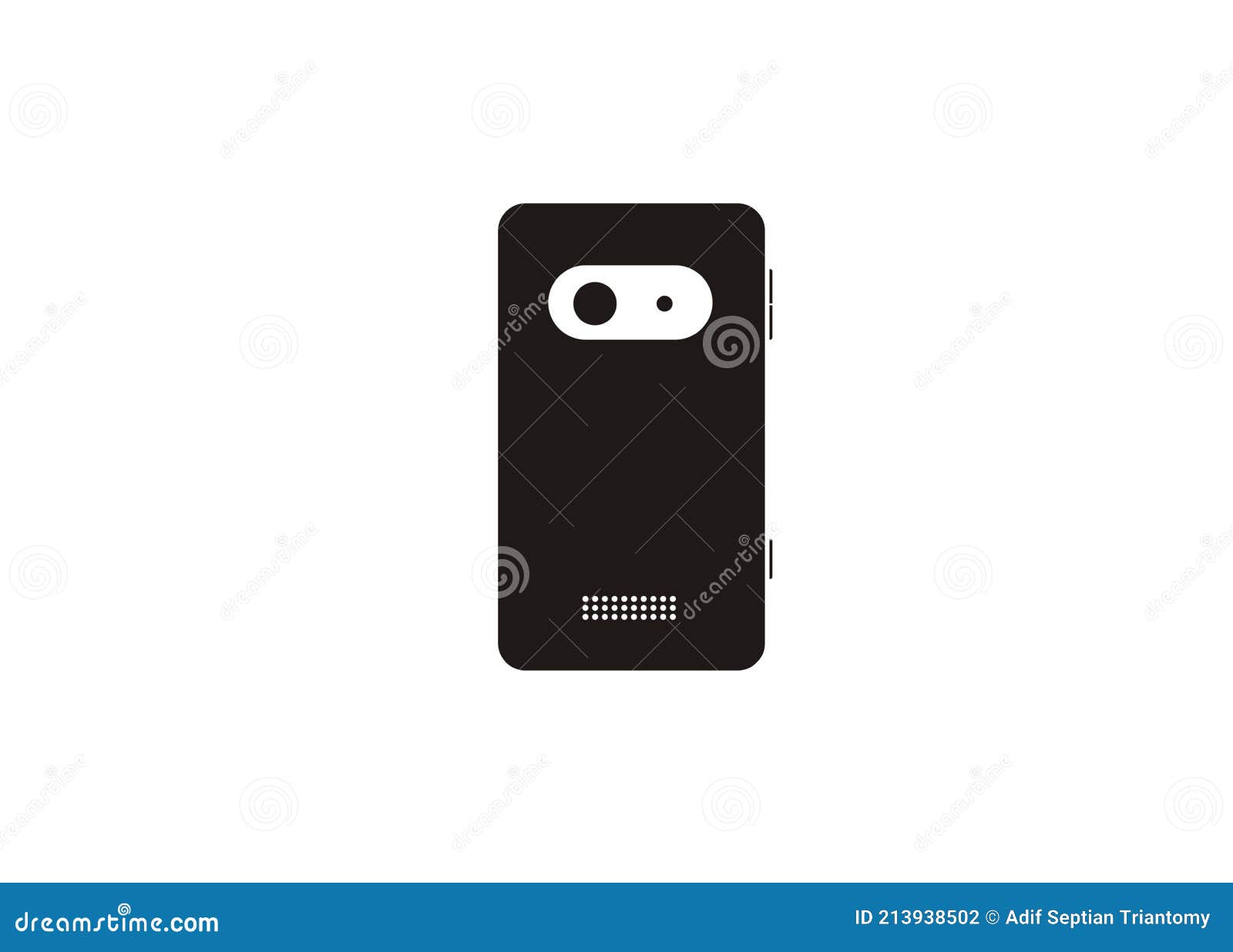 Rear Side/back Side of a Smartphone. Simple Illustration in Black and ...