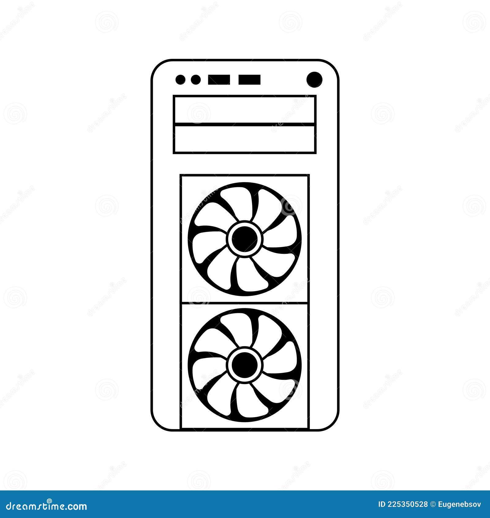 Simple Illustration of System Unit or Personal Computer Icon Stock ...