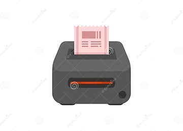 Thermal Printer with Barcode Scanner. Simple Flat Illustration. Stock ...