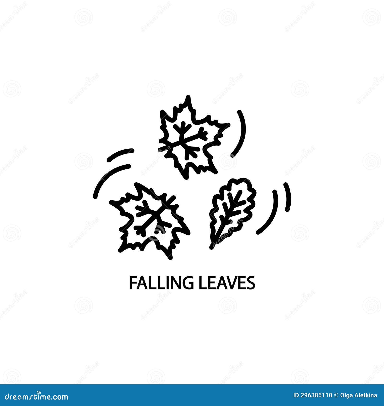 Falling Leaves Icon. Leaf, Autumn, Fall. Editable Stroke. Simple Vector ...