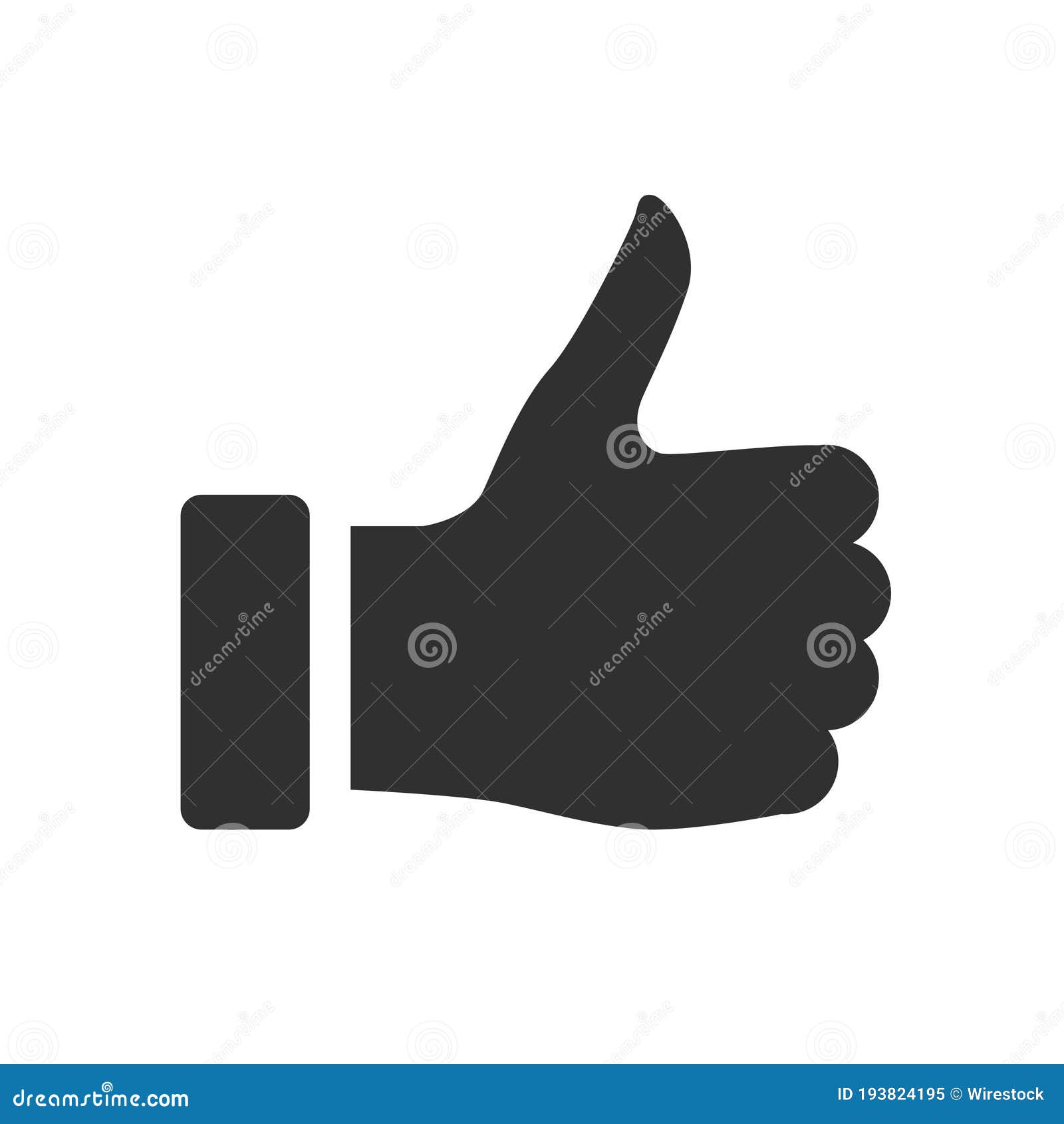 Simple Illustration of a Thumbs Up - Like on a White Background Stock ...