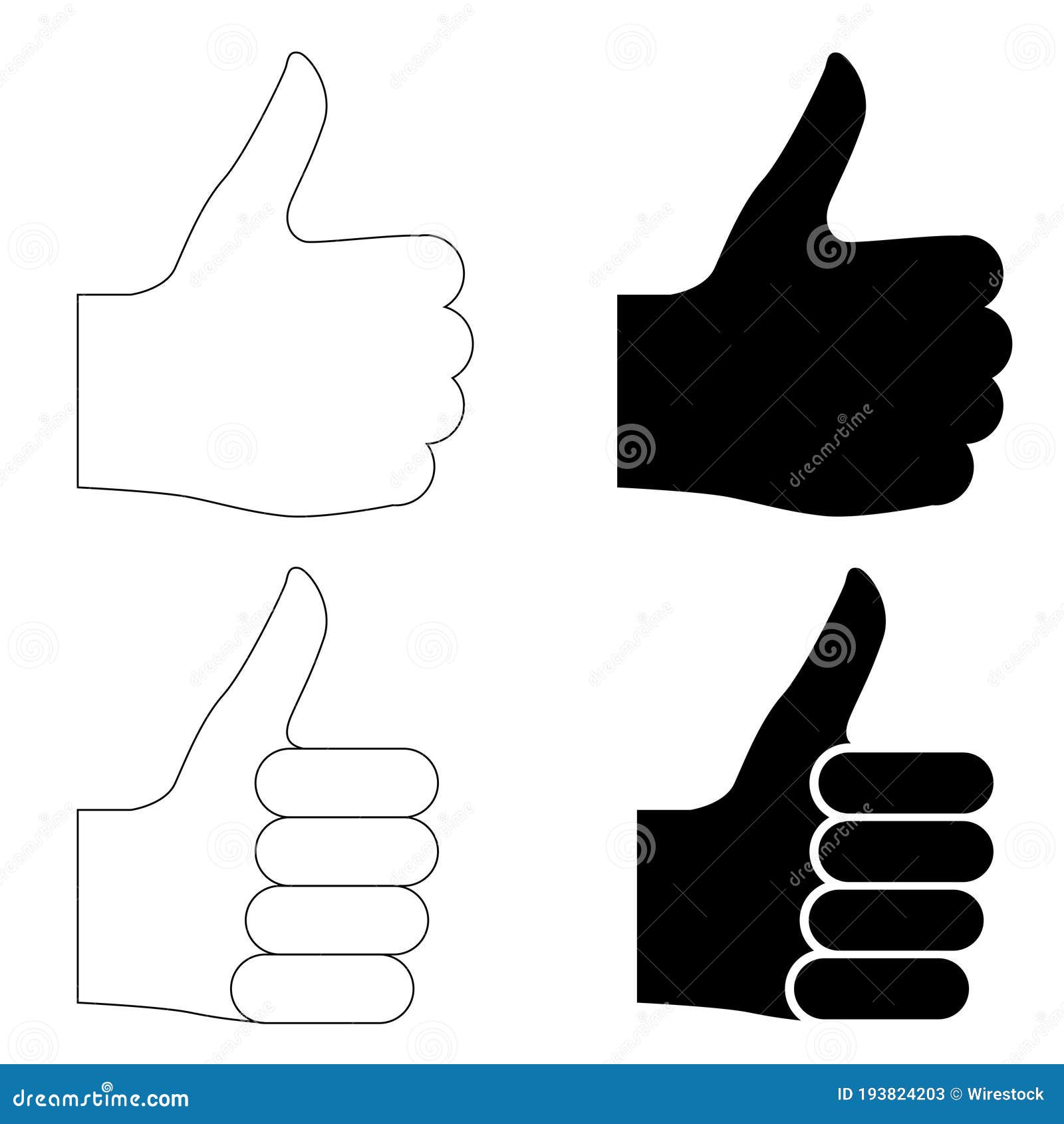 Simple Illustration of Thumbs Up Likes on a White Background Stock ...