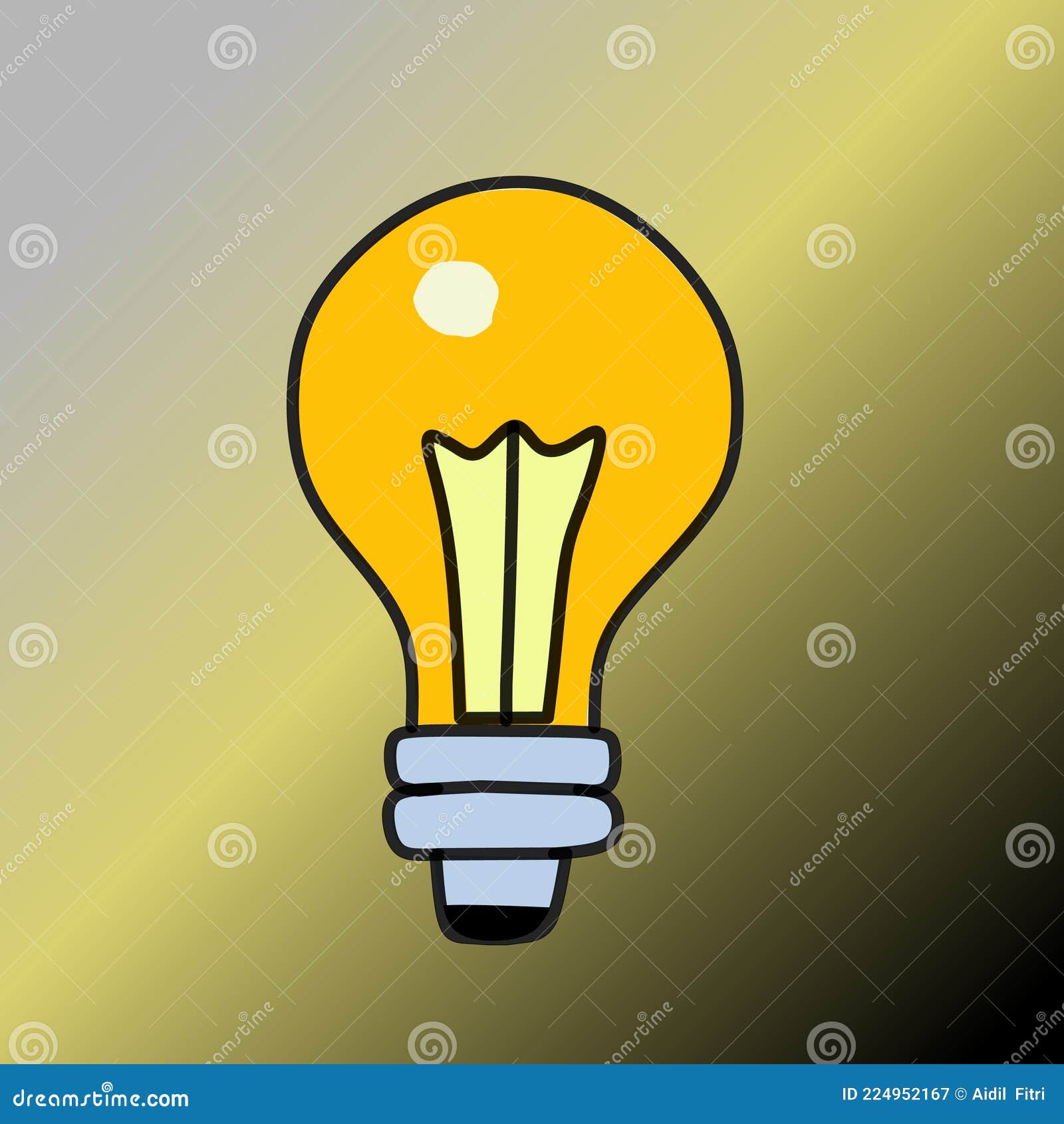 Simple Illustration Vector Design of a Bulb with Gradient Background ...