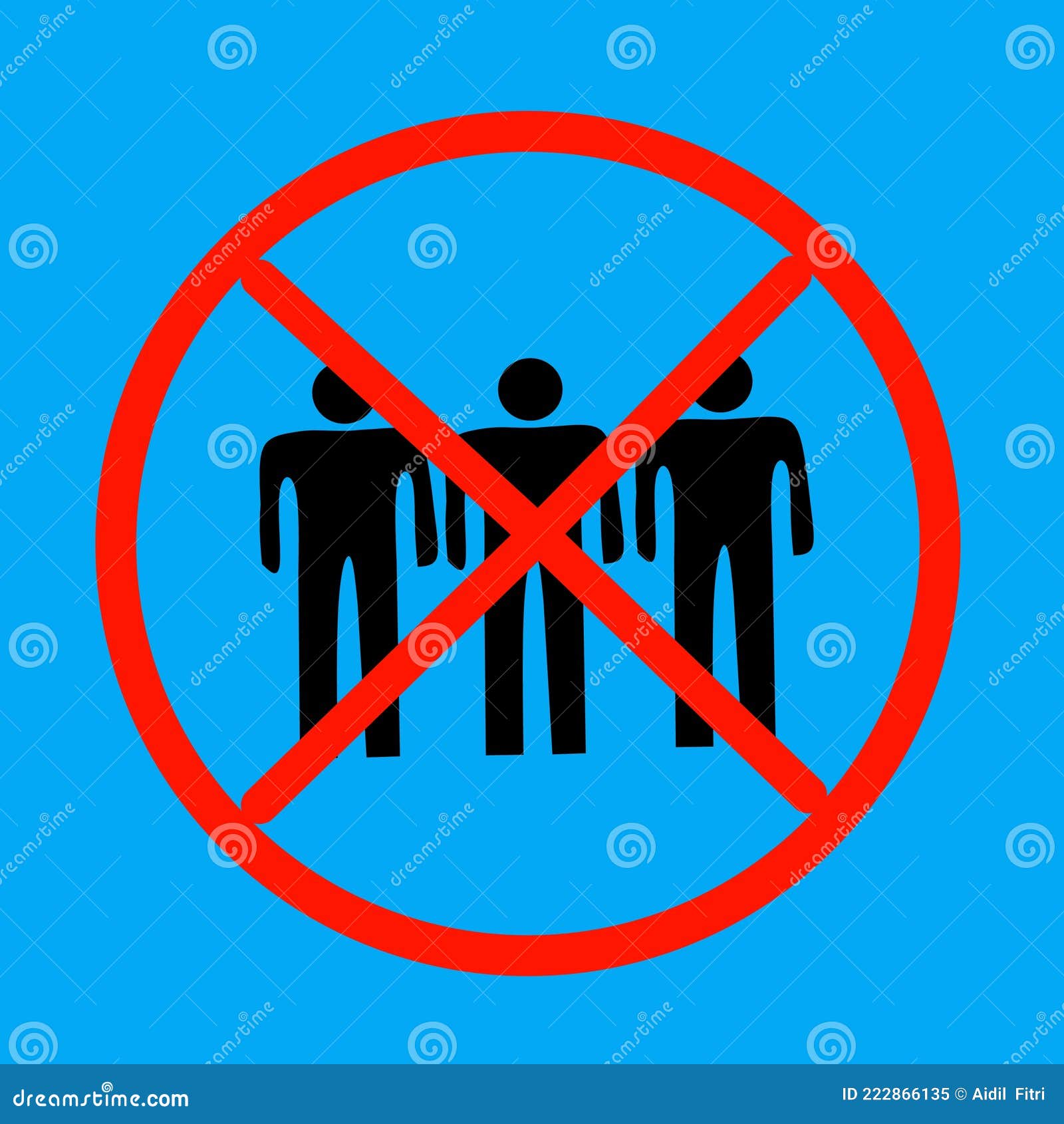 Simple Illustration Vector Design of Logos Prohibited from Gathering ...