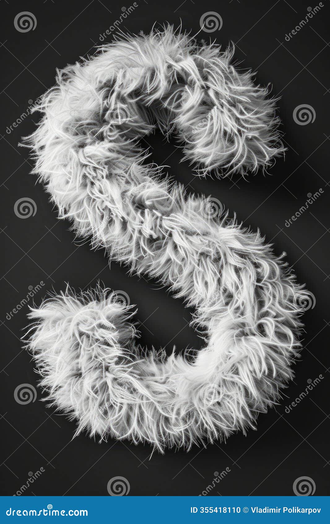 A Simple Illustration of a White Fuzzy Letter S on a Black Background ...