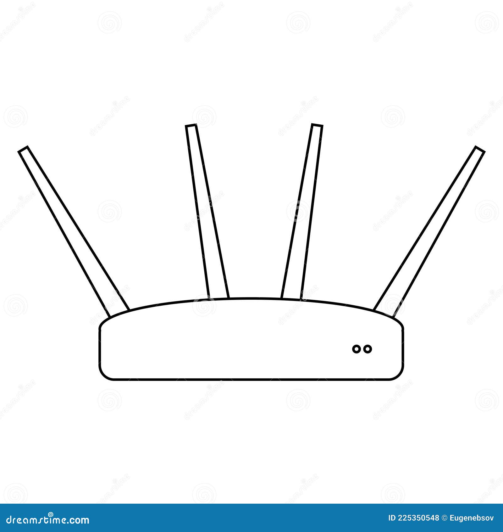 Simple Illustration of Wi-Fi Router Personal Computer Component Icon ...