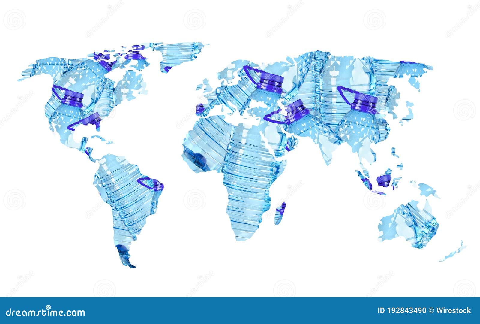 Simple Illustration of the World Map Covered in Plastic Stock Photo ...