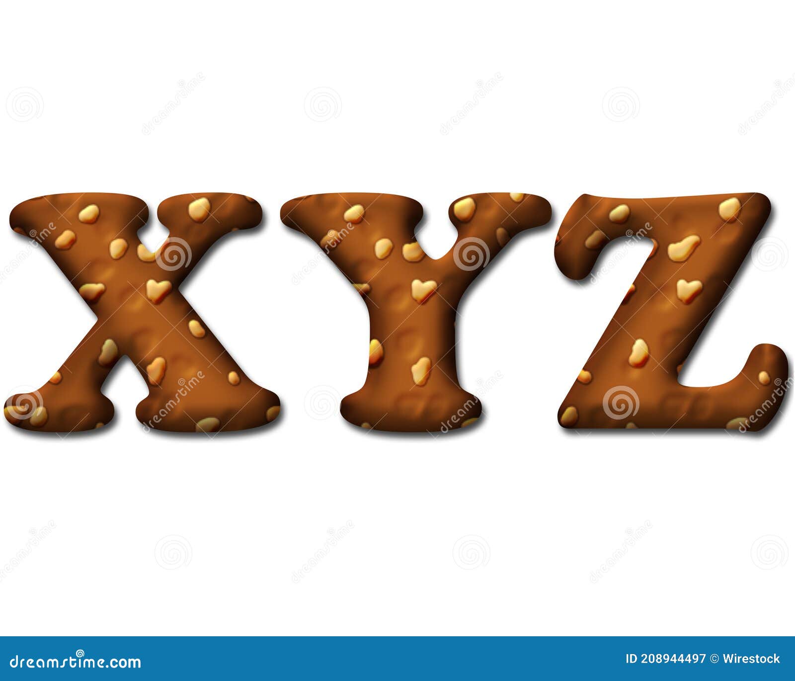 Simple Illustration of XYZ Letters Isolated on a White Background Stock ...
