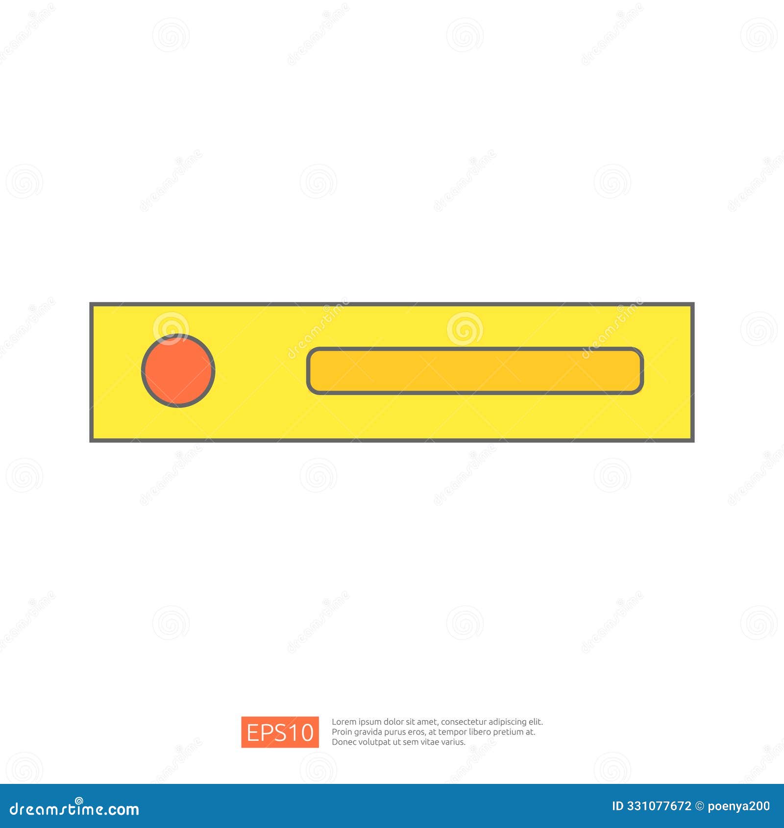 Simple Illustration of a Yellow Loading Bar with a Red Progress ...