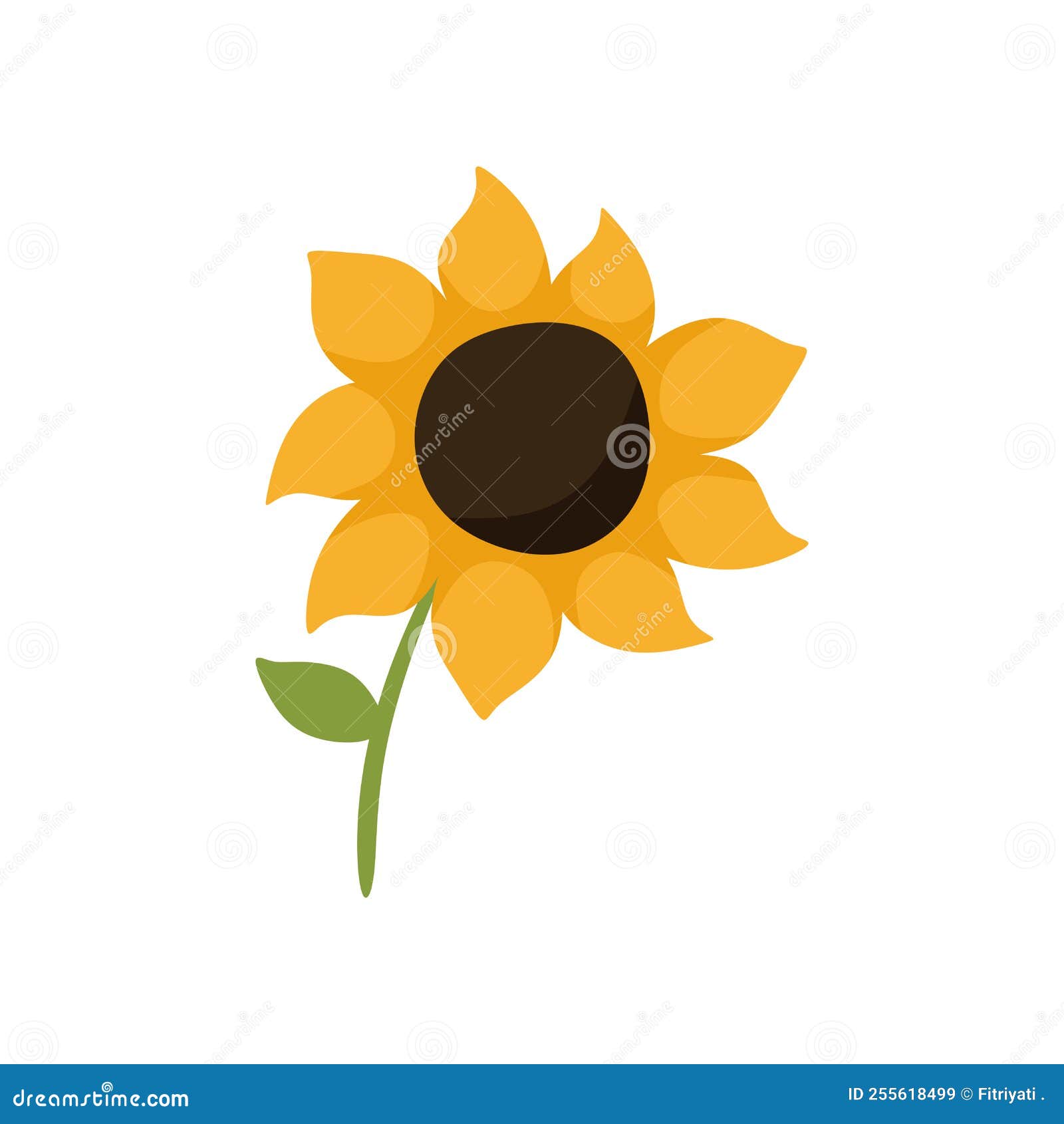 Simple Illustration of Yellow Sunflower Vector Stock Vector ...