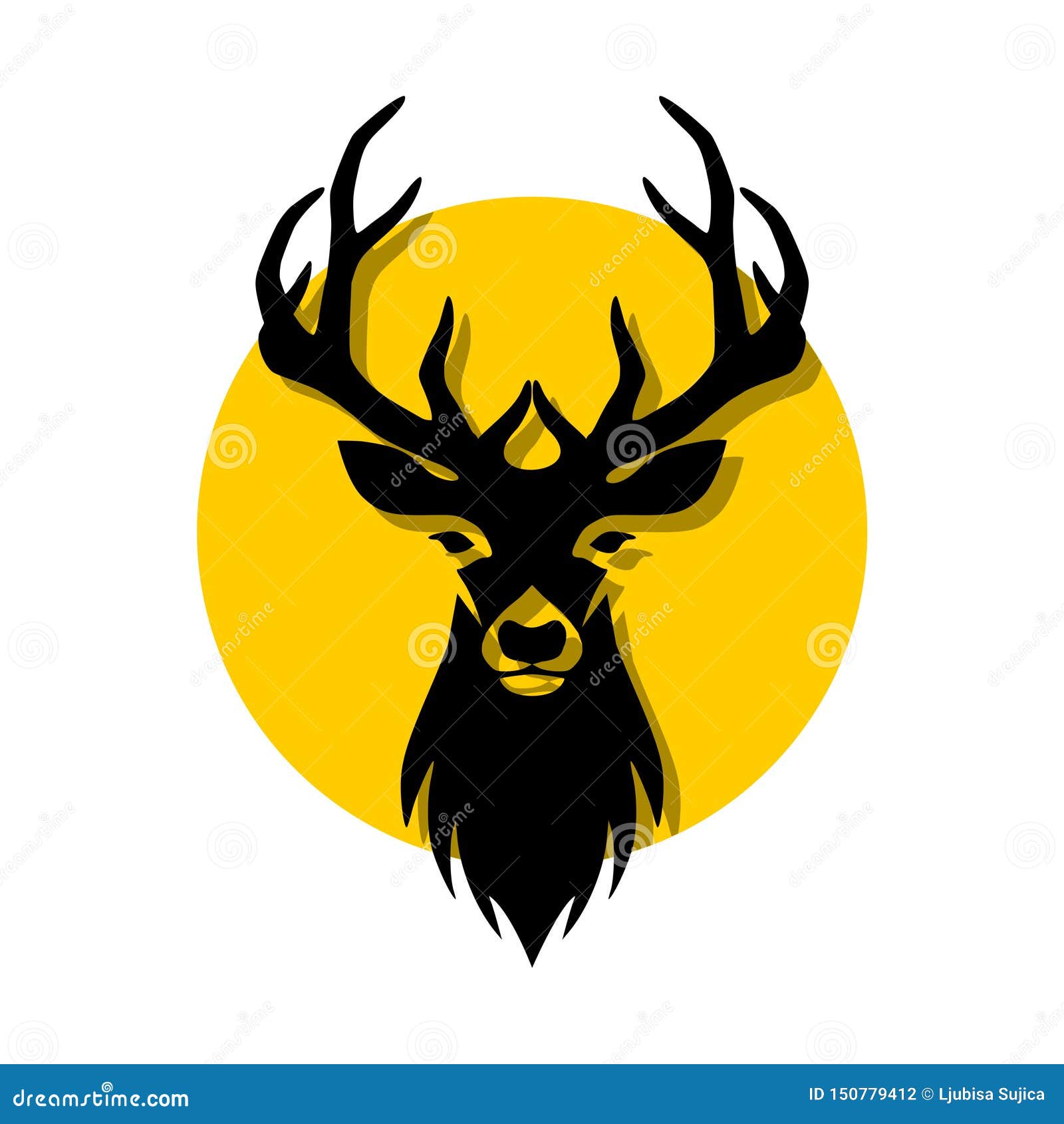 Simple Image of an Deer Head Design on White Background Stock Vector ...