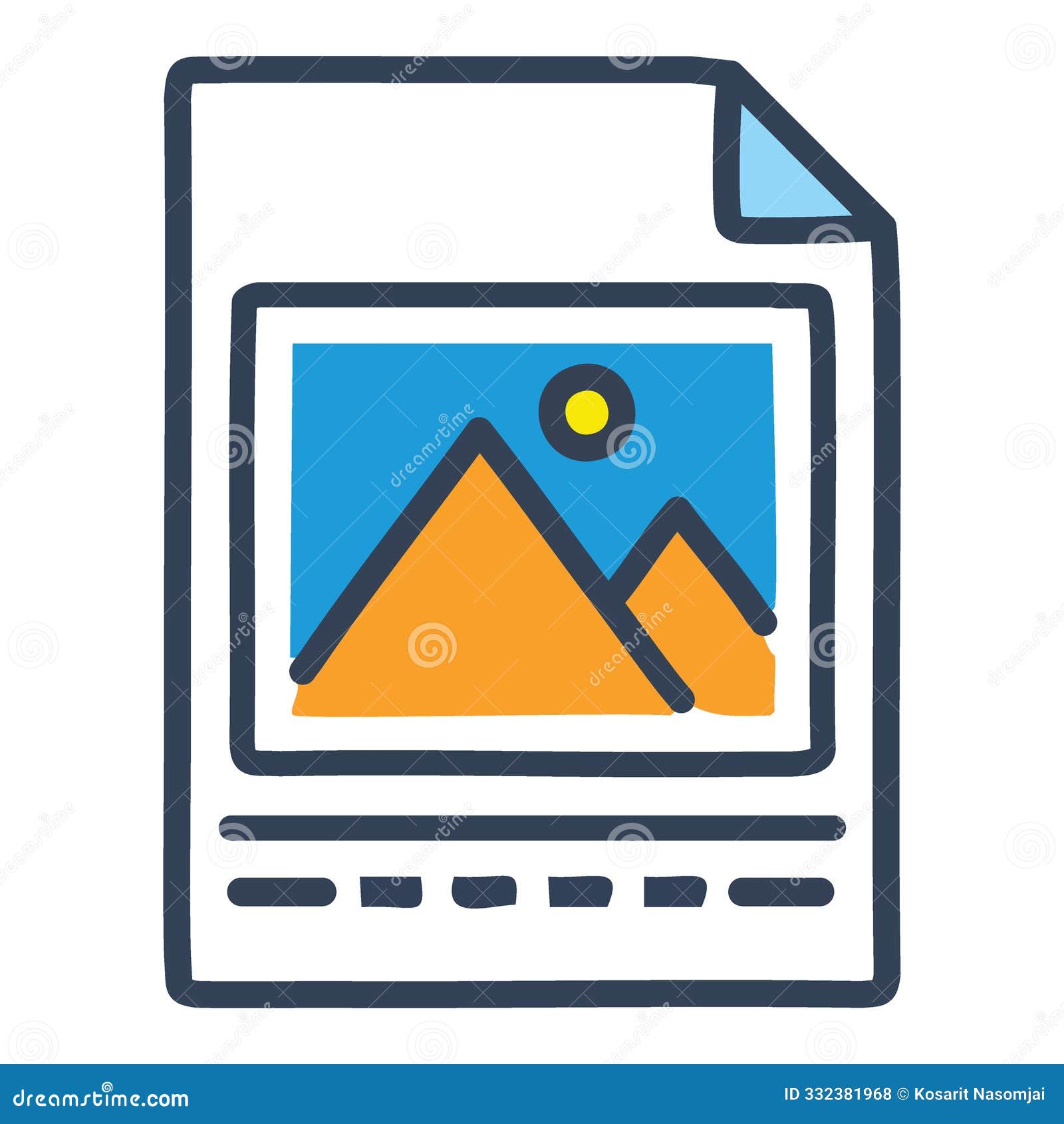 Simple Image File Icon. Colorful Line Art Icon of a Simple Picture File ...