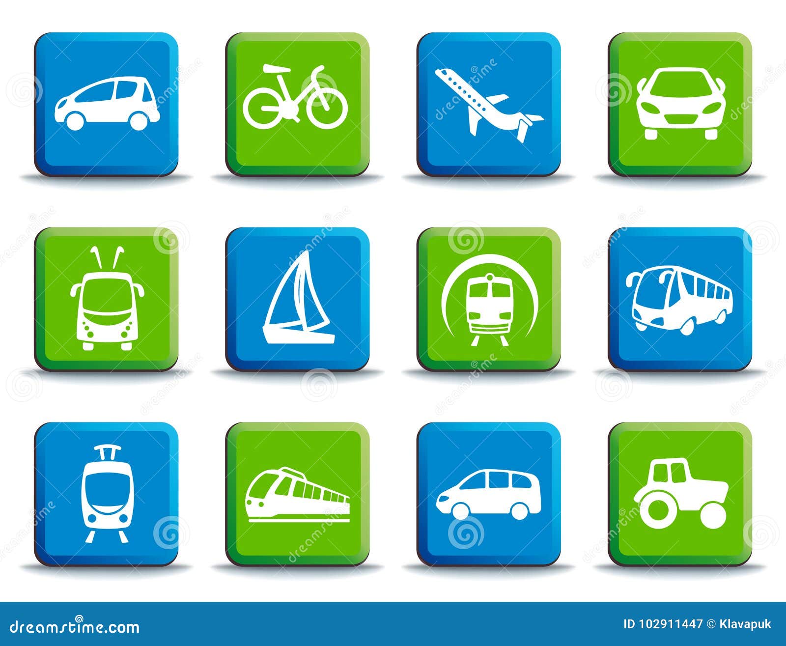 Transport Buttons. Vector Illustration Stock Vector - Illustration of ...